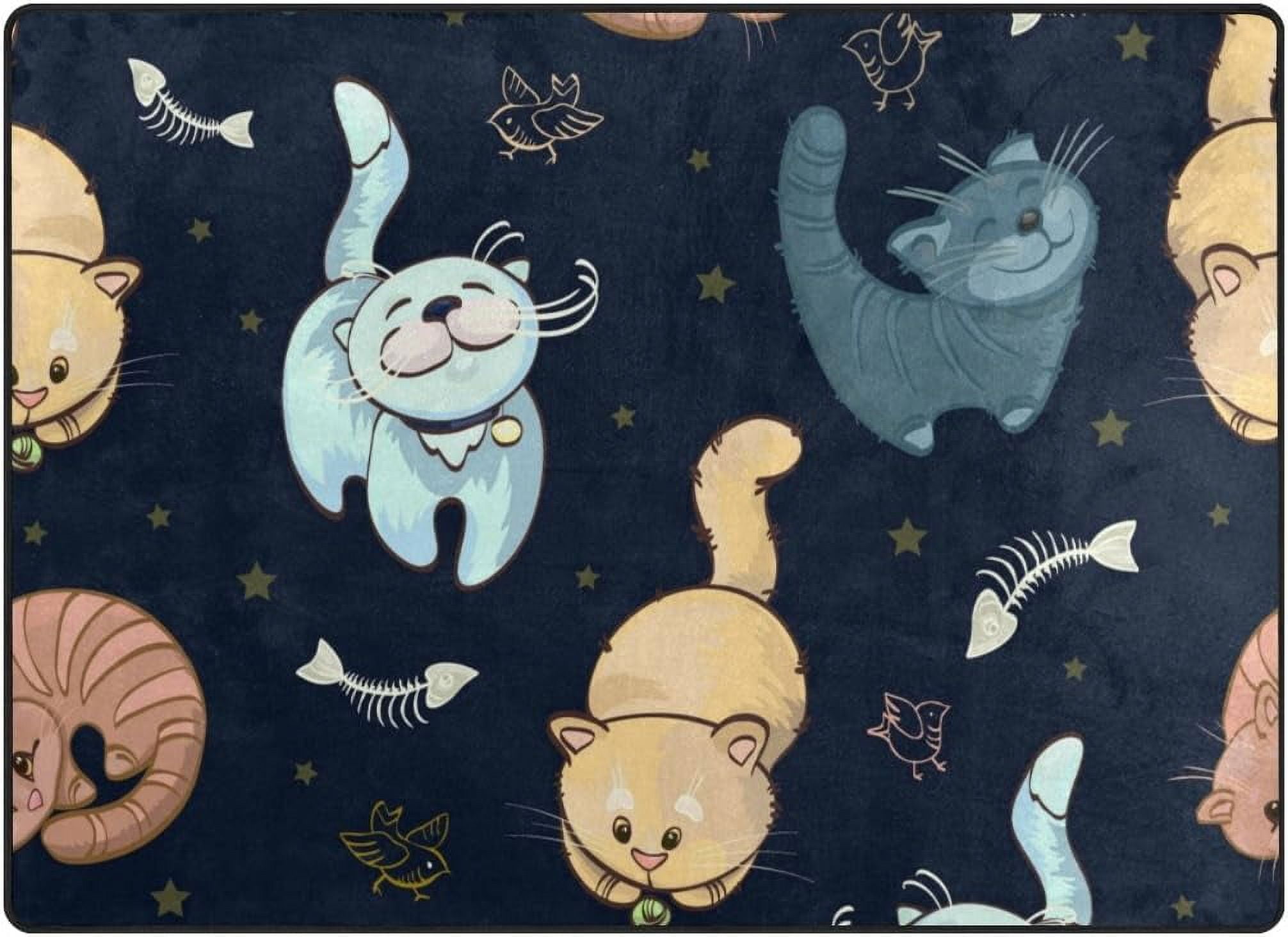 Coolnut Cute Cats 80 x 58 inches Lightweight Soft Area Rug Mat Indoor ...