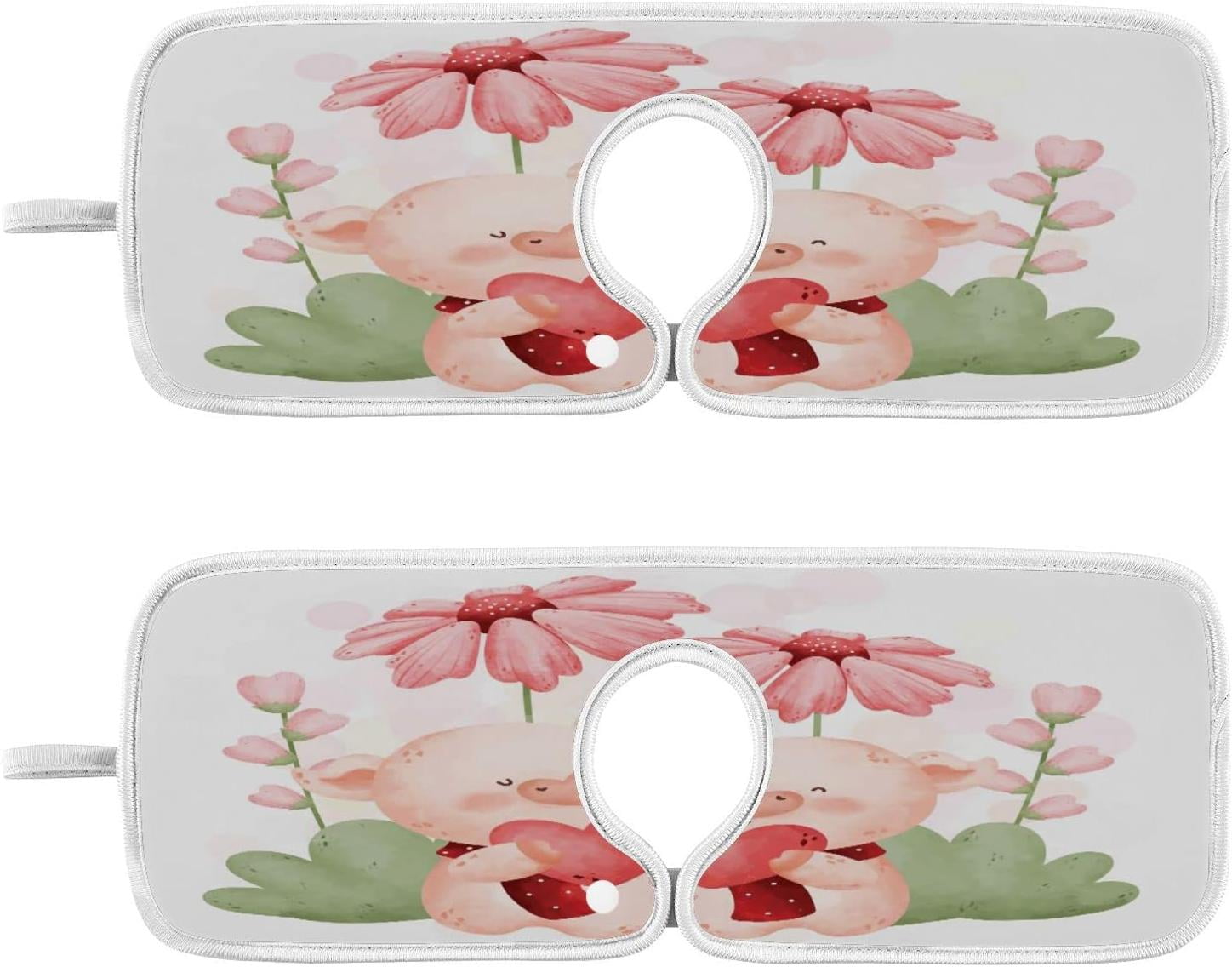 Coolnut Cute Couple Pig Sink Splash Guard for Faucet 2 Packs Faucet ...