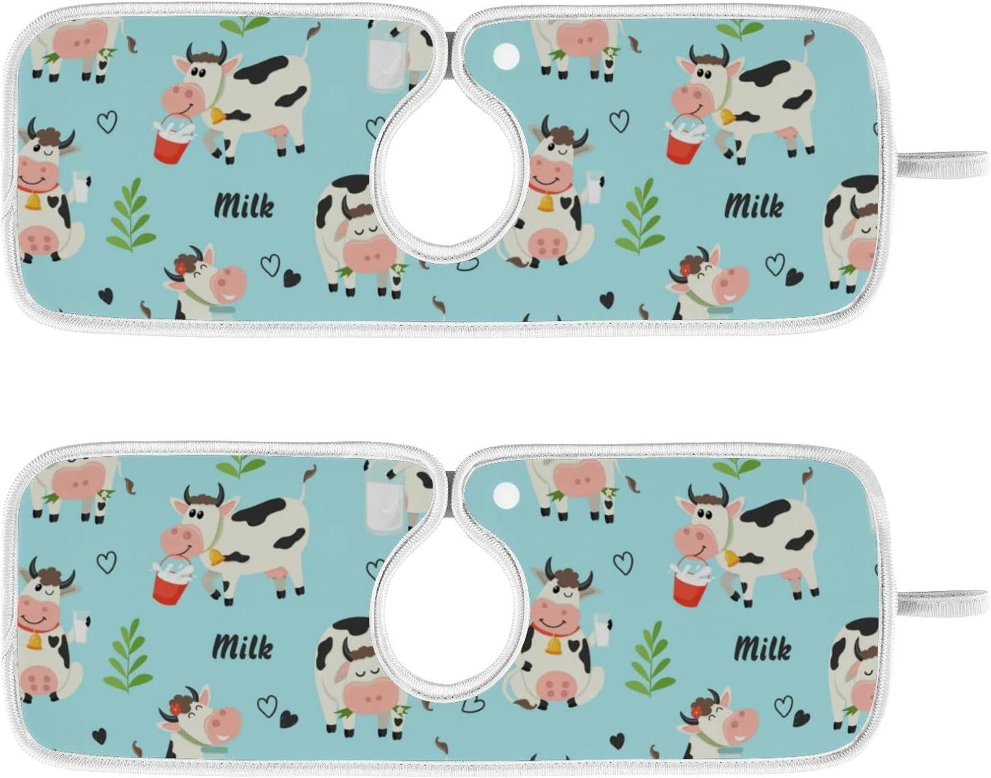 Coolnut Cute Cow Milk 2PCS Faucet Absorbent Mat Kitchen Faucet Sink ...
