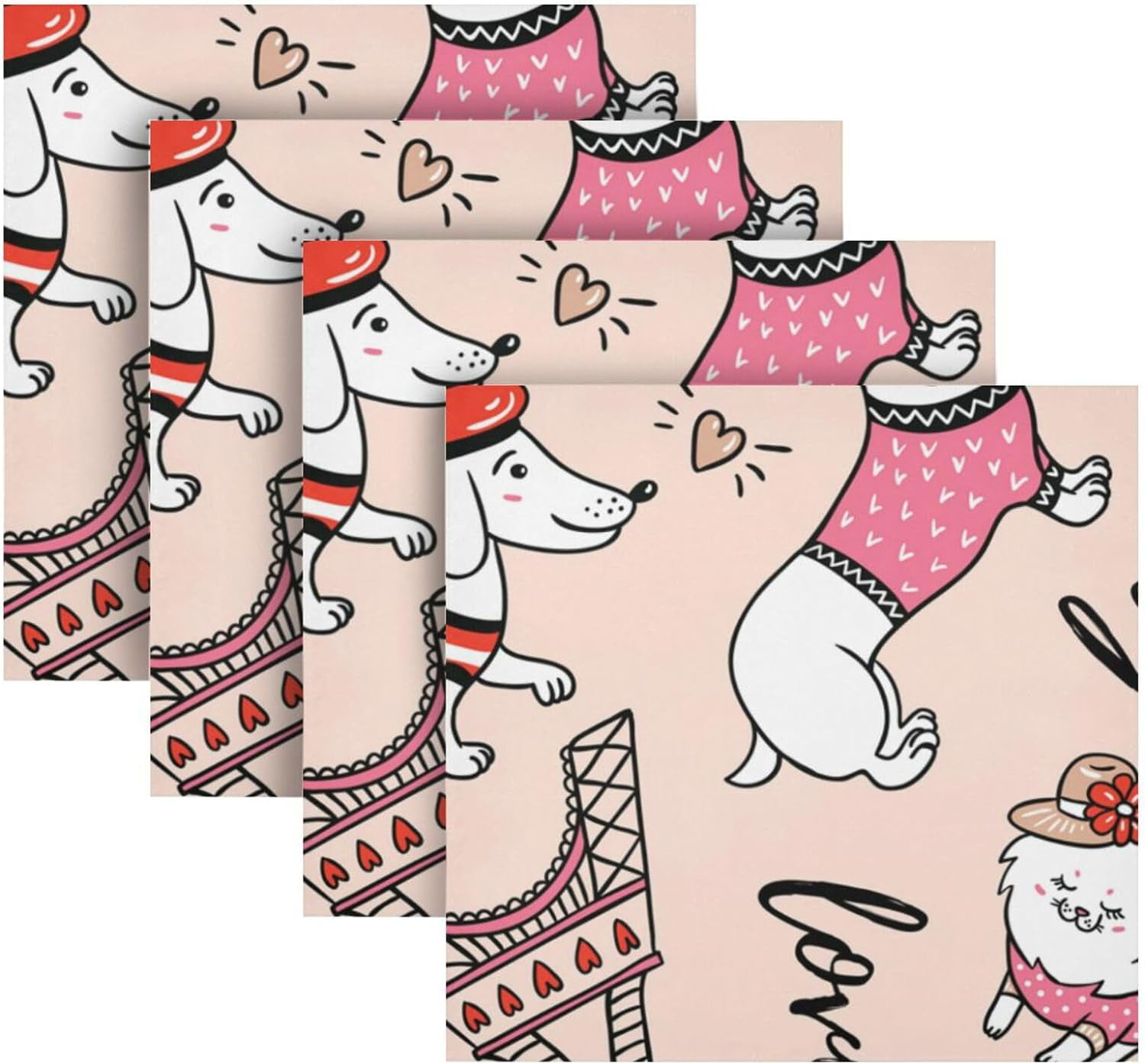 Coolnut Cute Dachshund Dog Cloth Napkins Set of 1, Reusable Washable ...