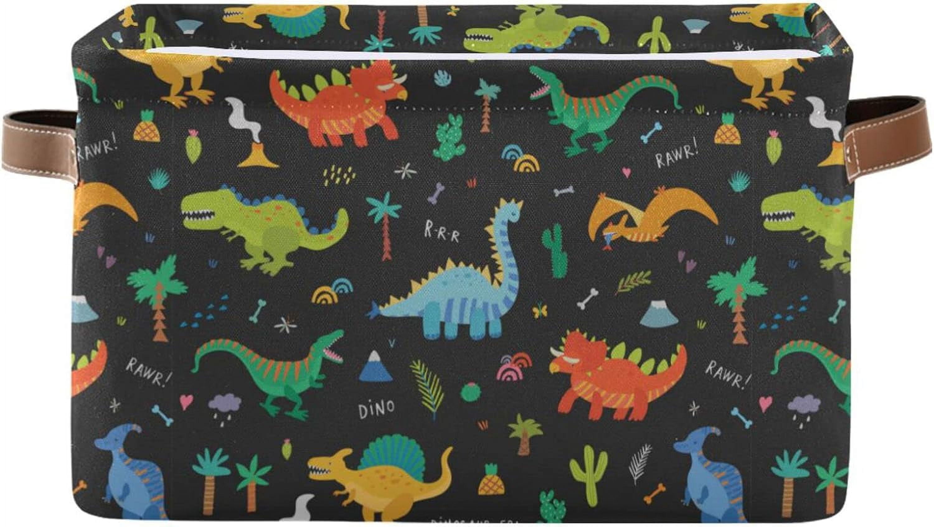 Coolnut Cute Dinosaur Storage Baskets Rectangle Foldable Canvas Fabric ...