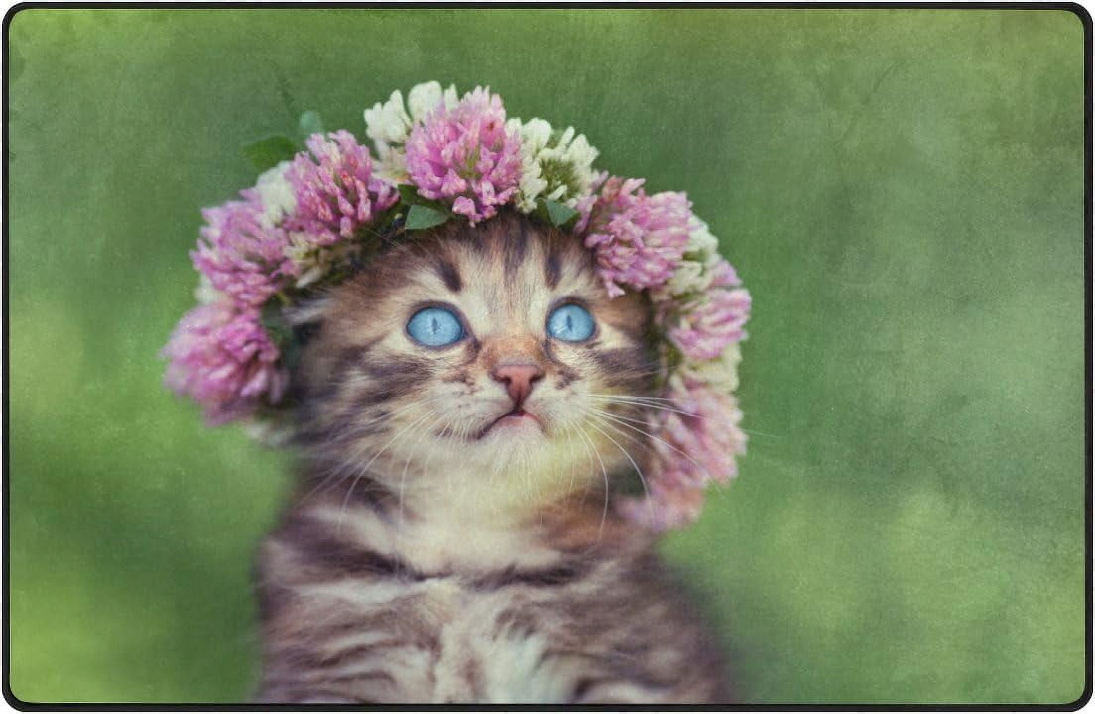 Coolnut Cute Dreaming Kitten Area Rug Pad - 31 x 20 inch - 100% Light ...