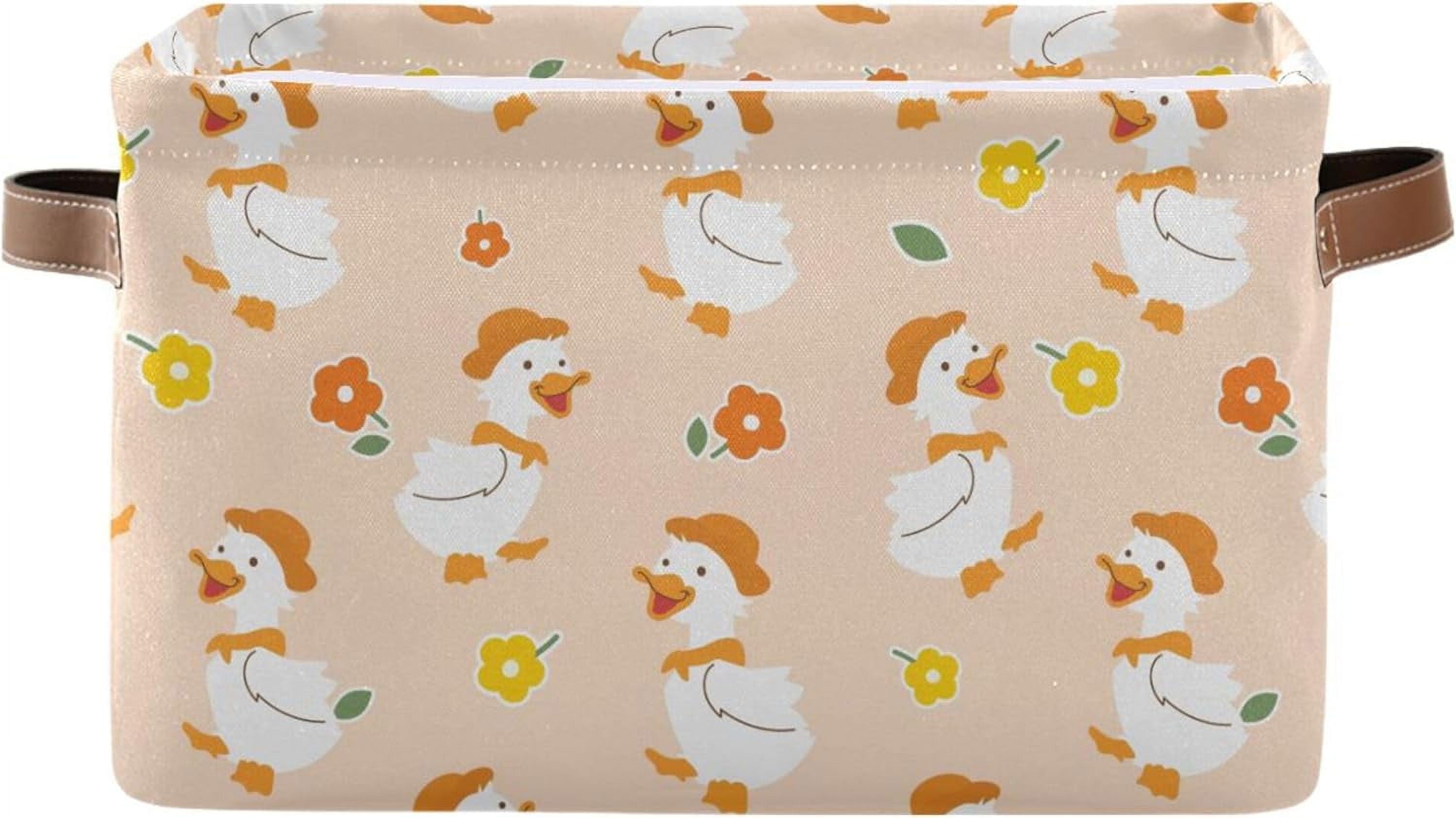 Coolnut Cute Duck Storage Basket Foldable Storage Bin, Canvas ...