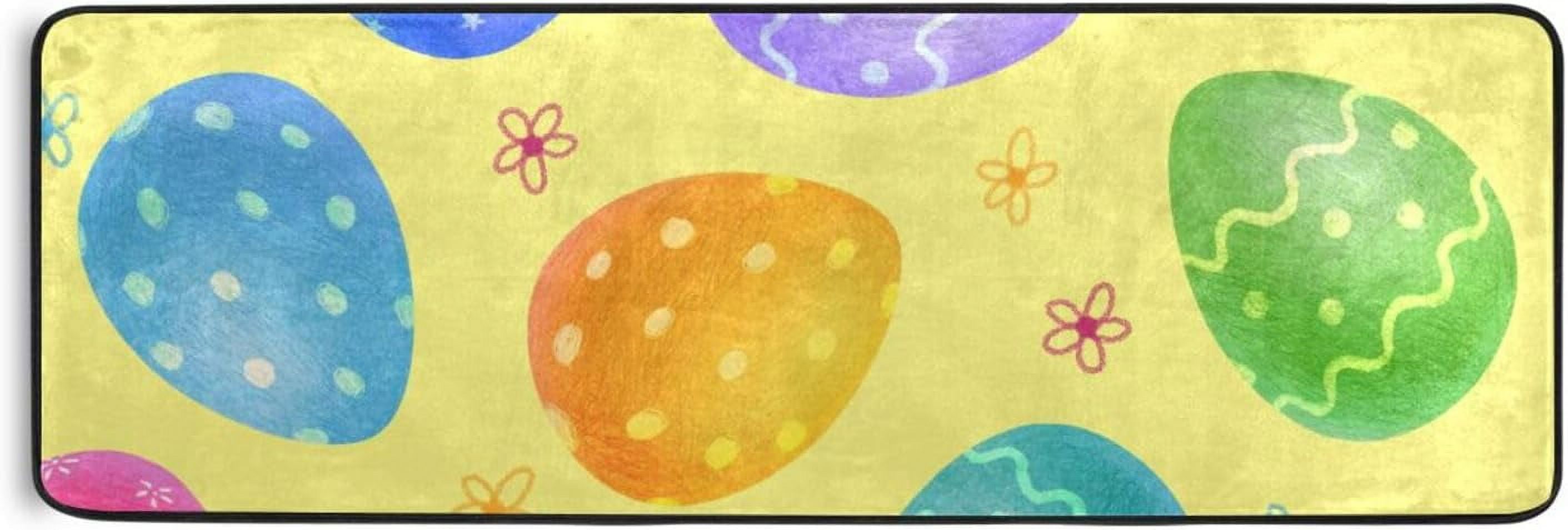 Coolnut Cute Easter Eggs Area Rug - 2' x 6' Washable Runner Rugs with ...