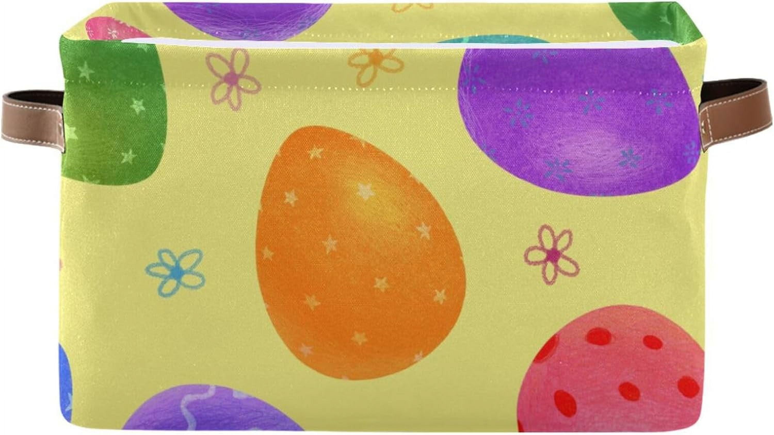 Coolnut Cute Easter Eggs Storage Bins Foldable Canvas Fabric Storage ...