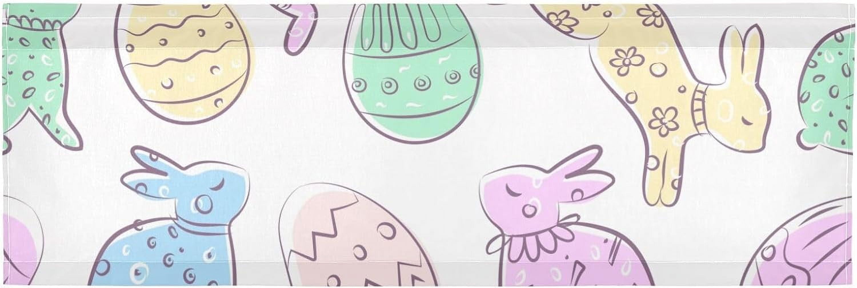 Coolnut Cute Easter Eggs Valance Faux Linen Small Window Curtains Short ...