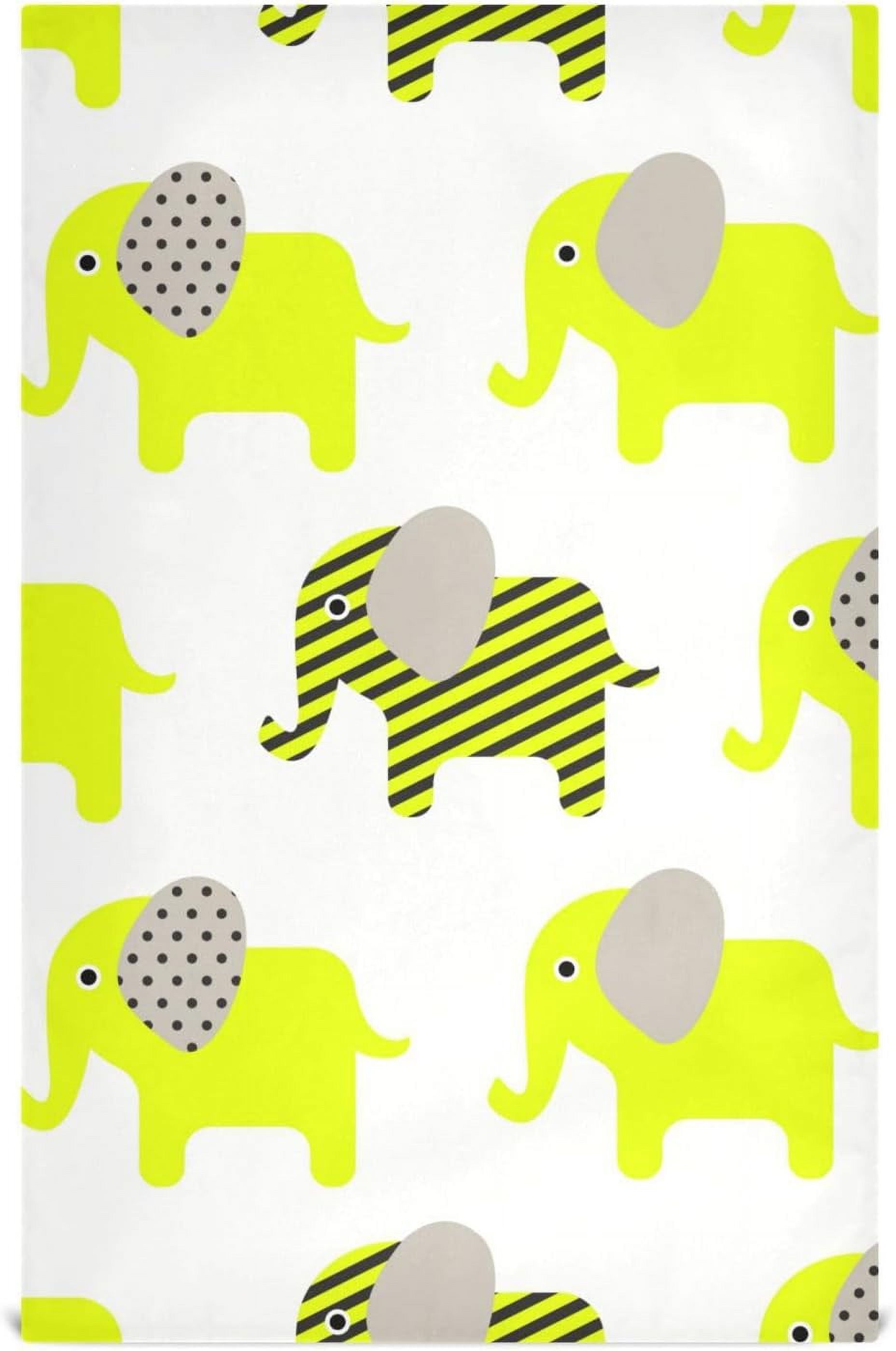 Coolnut Cute Elephant Kitchen Dish Towel Set of 4, Soft Absorbent ...