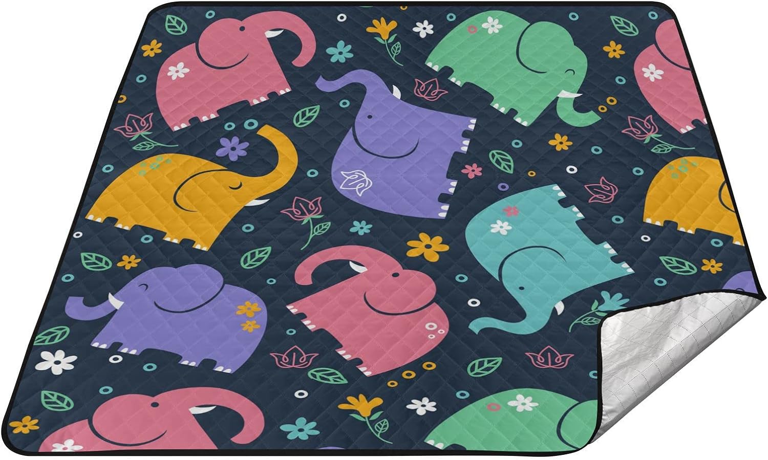 Coolnut Cute Elephant Large Picnic & Outdoor Beach Blanket, Waterproof ...