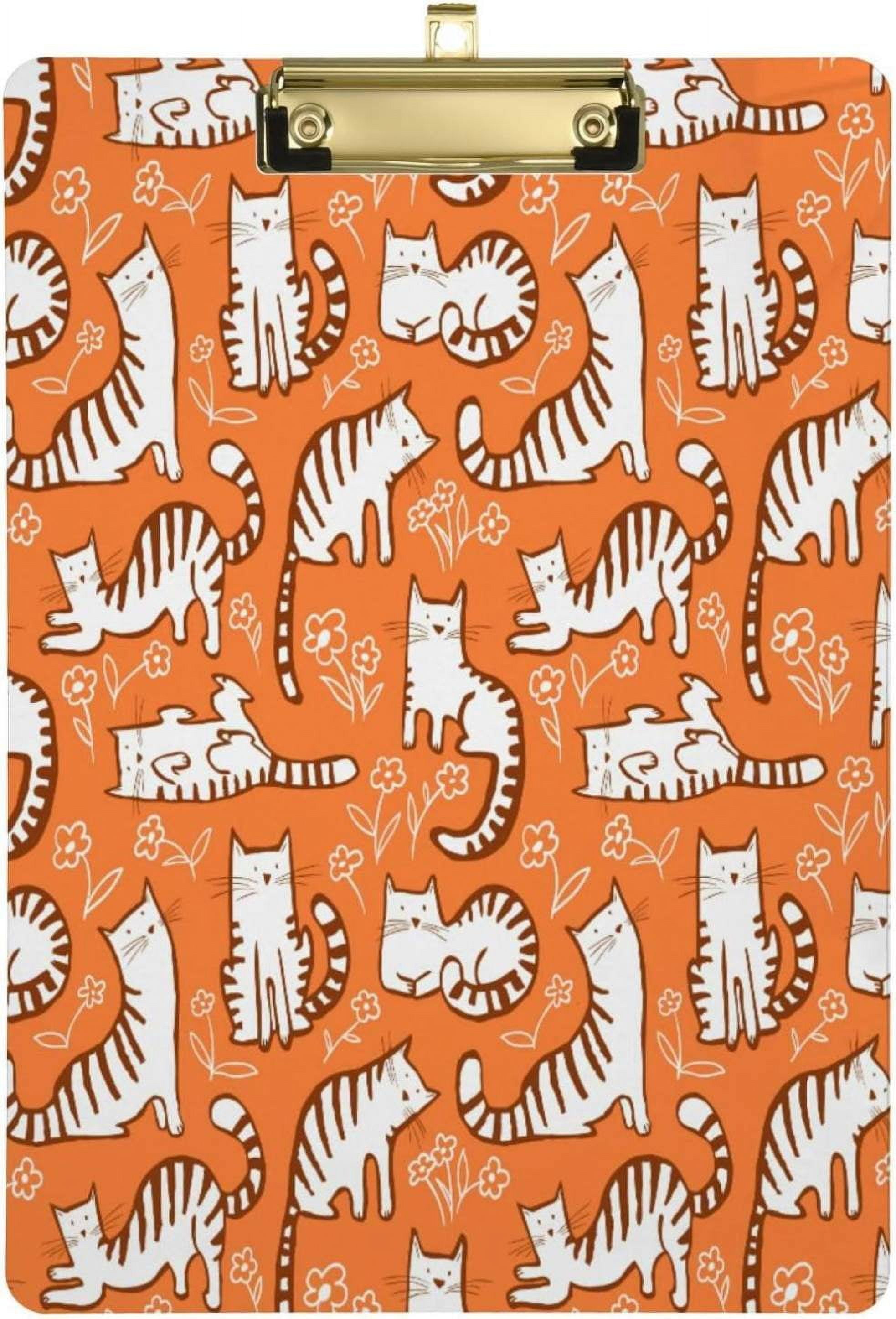 Coolnut Cute Flower Cats Acrylic Clipboard with Low Profile Gold Metal ...