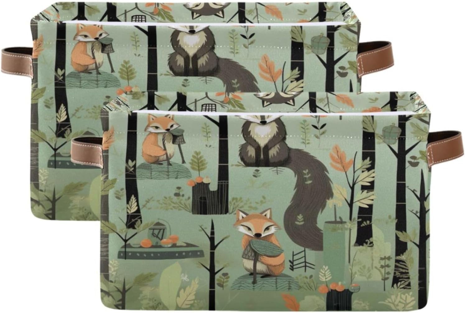 Coolnut Cute Fox Animal Foldable Storage Basket for Shelves ...
