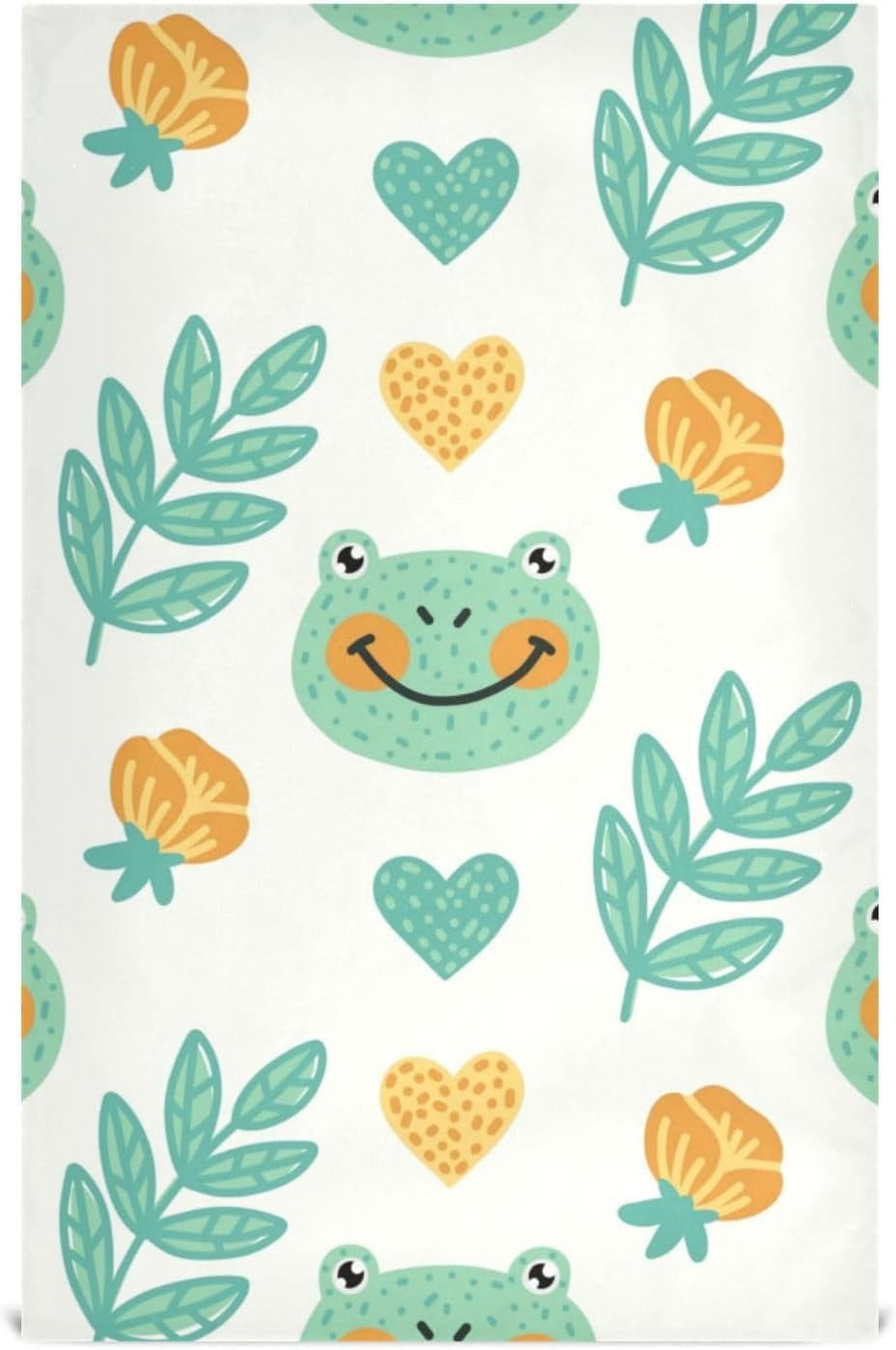 Coolnut Cute Frog Kitchen Dish Towel Set of 6, Soft Absorbent Drying ...