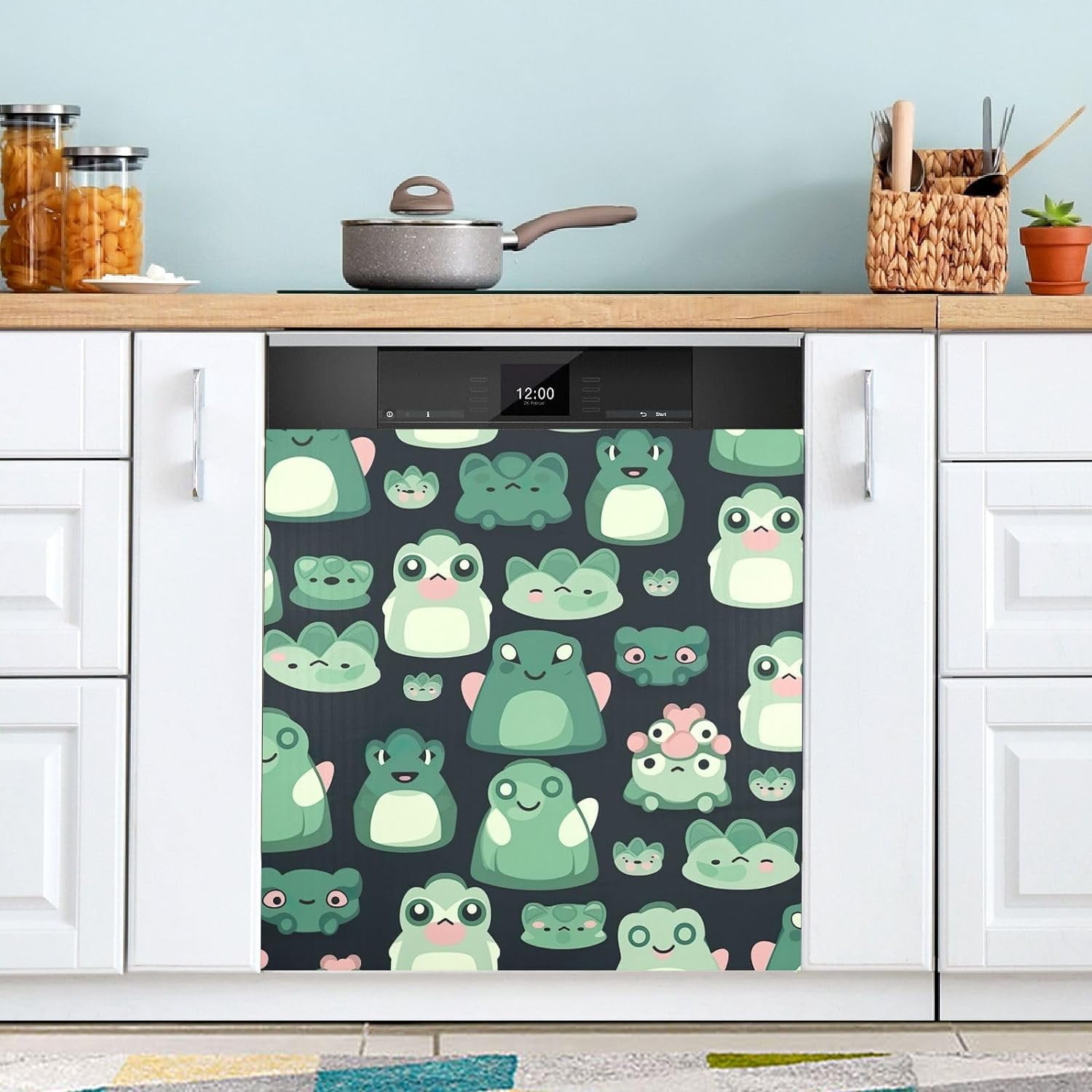 Coolnut Cute Frogs Dishwasher Magnet Cover, Kitchen Dish Washer Door ...