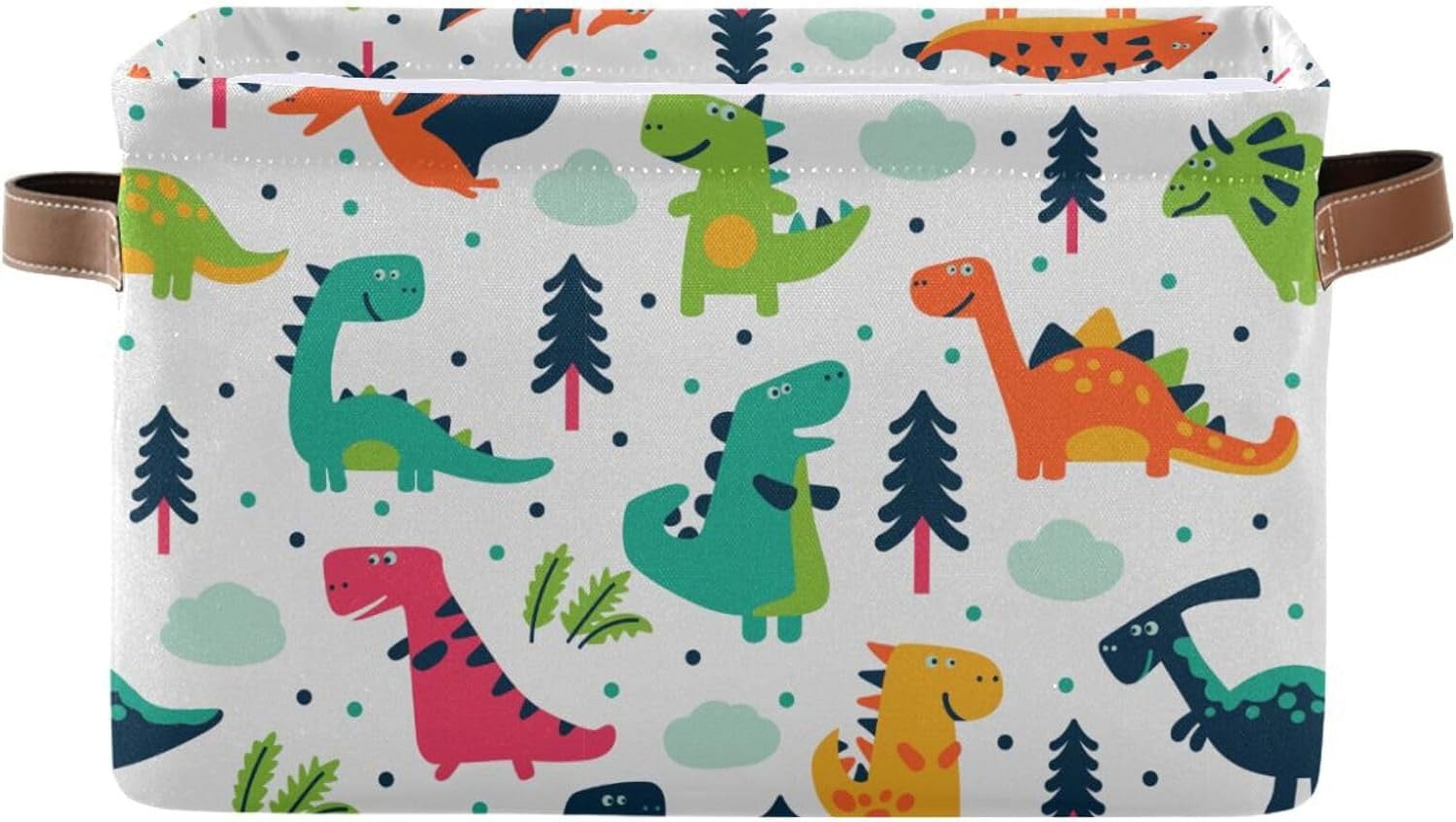 Coolnut Cute Funny Dinosaur Cartoon Storage Basket, Durable Canvas ...