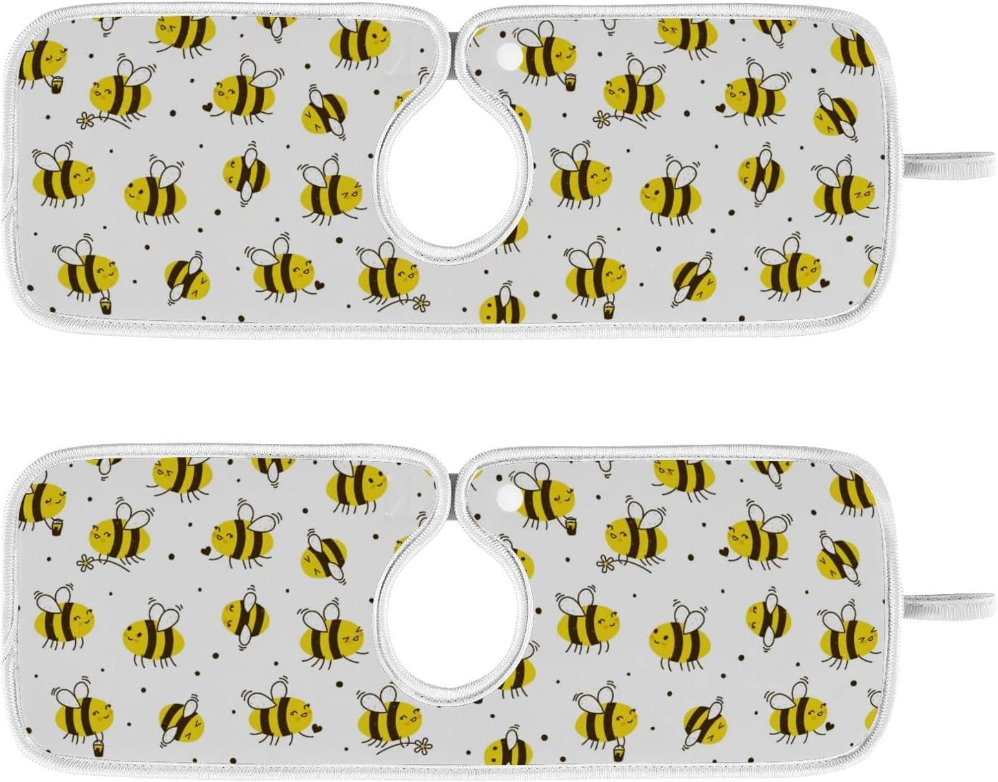 Coolnut Cute Honey Bees 2PCS Faucet Absorbent Mat Kitchen Faucet Sink ...
