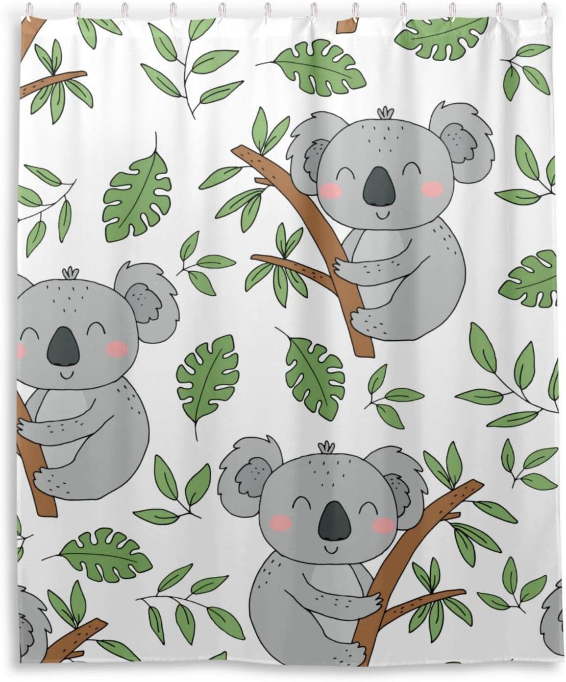 Coolnut Cute Koala Bathroom Waterproof Shower Curtain Set Bathtub ...