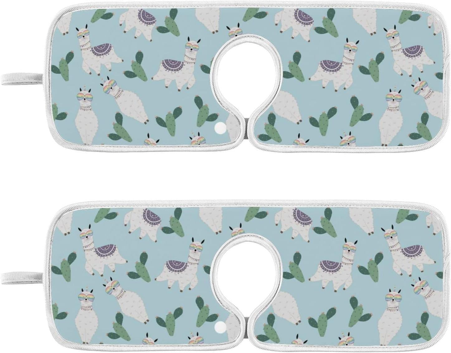 Coolnut Cute Llama Cactus Sink Splash Guard for Faucet 2 Packs Faucet ...