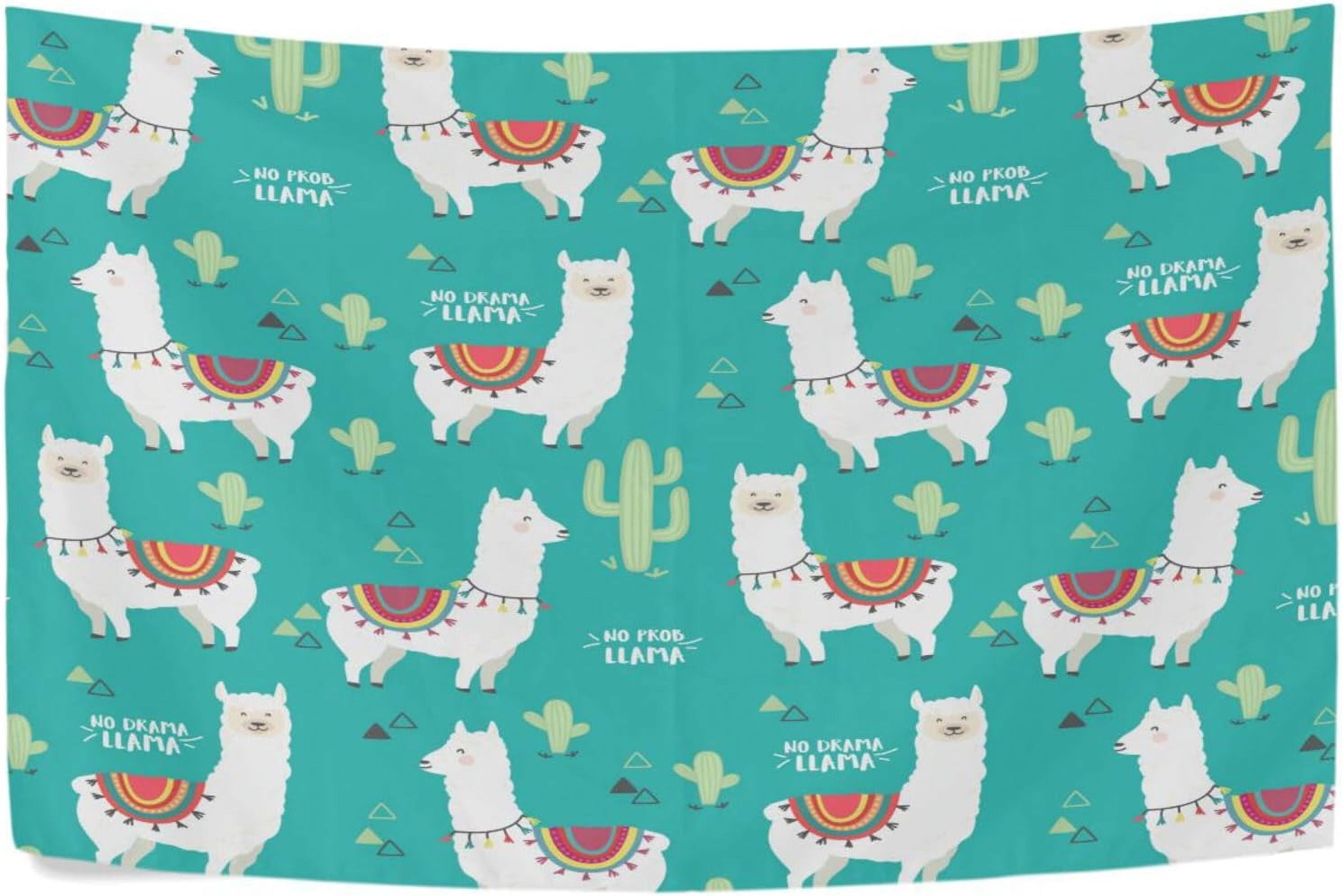 Coolnut Cute Llama Tapestry Aesthetic Tapestry Wall Hanging 80" x 60 ...