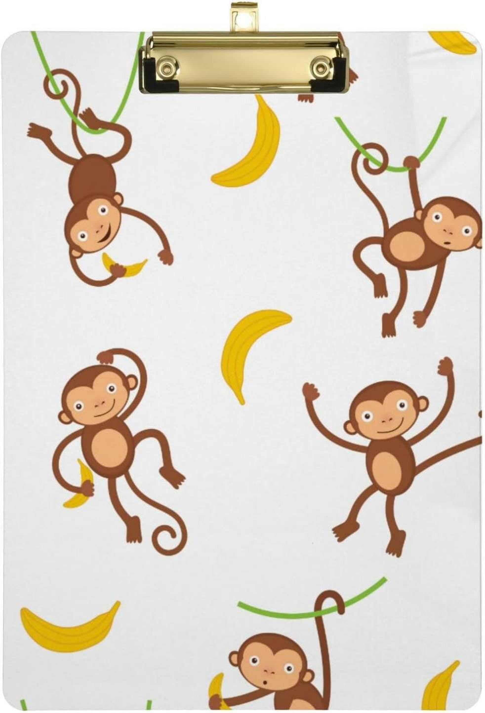Coolnut Cute Monkey Clipboard, Acrylic Standard A4 Letter Size Clip ...