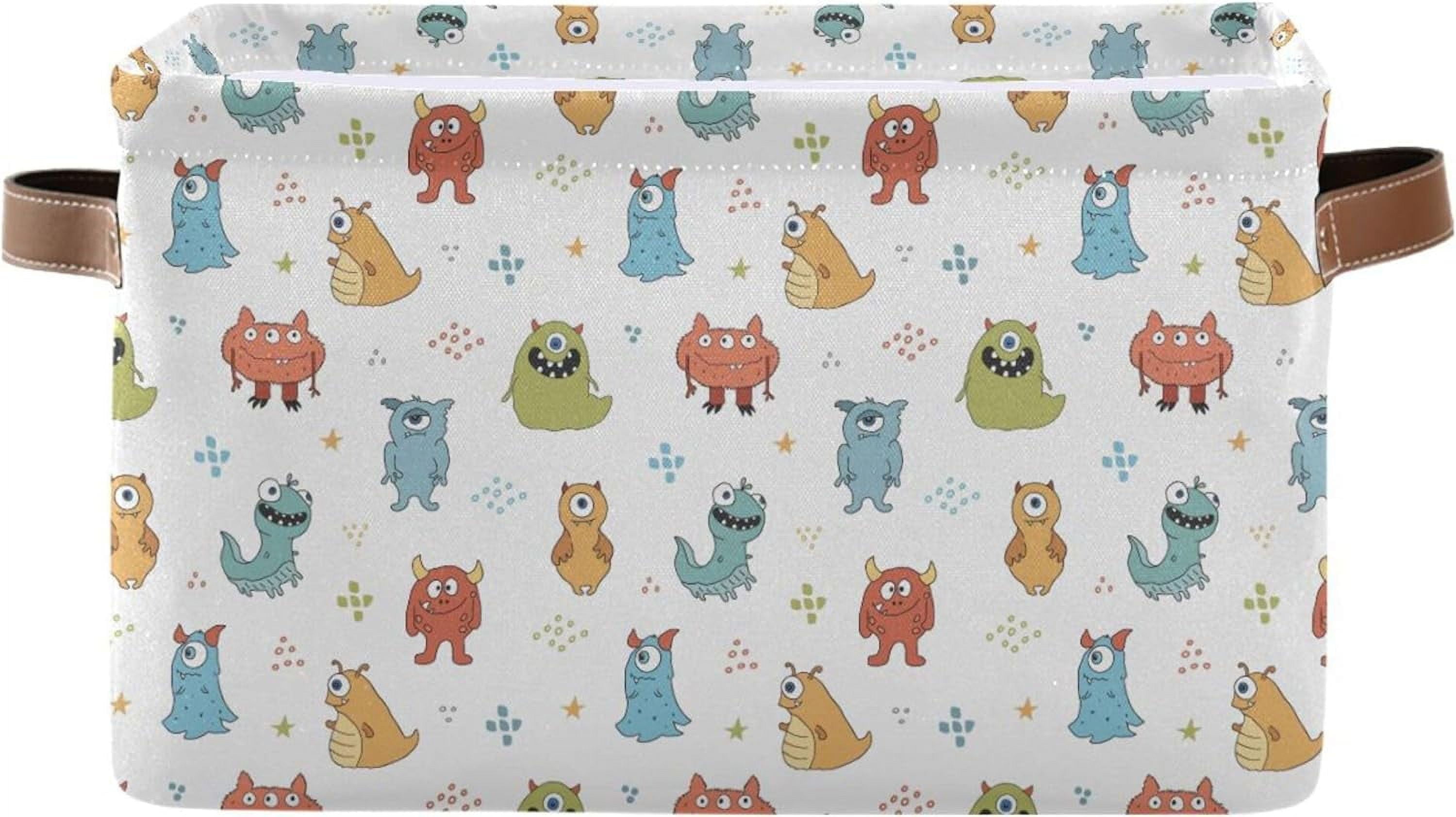 Coolnut Cute Monsters Storage Basket Foldable Storage Bin, Canvas ...
