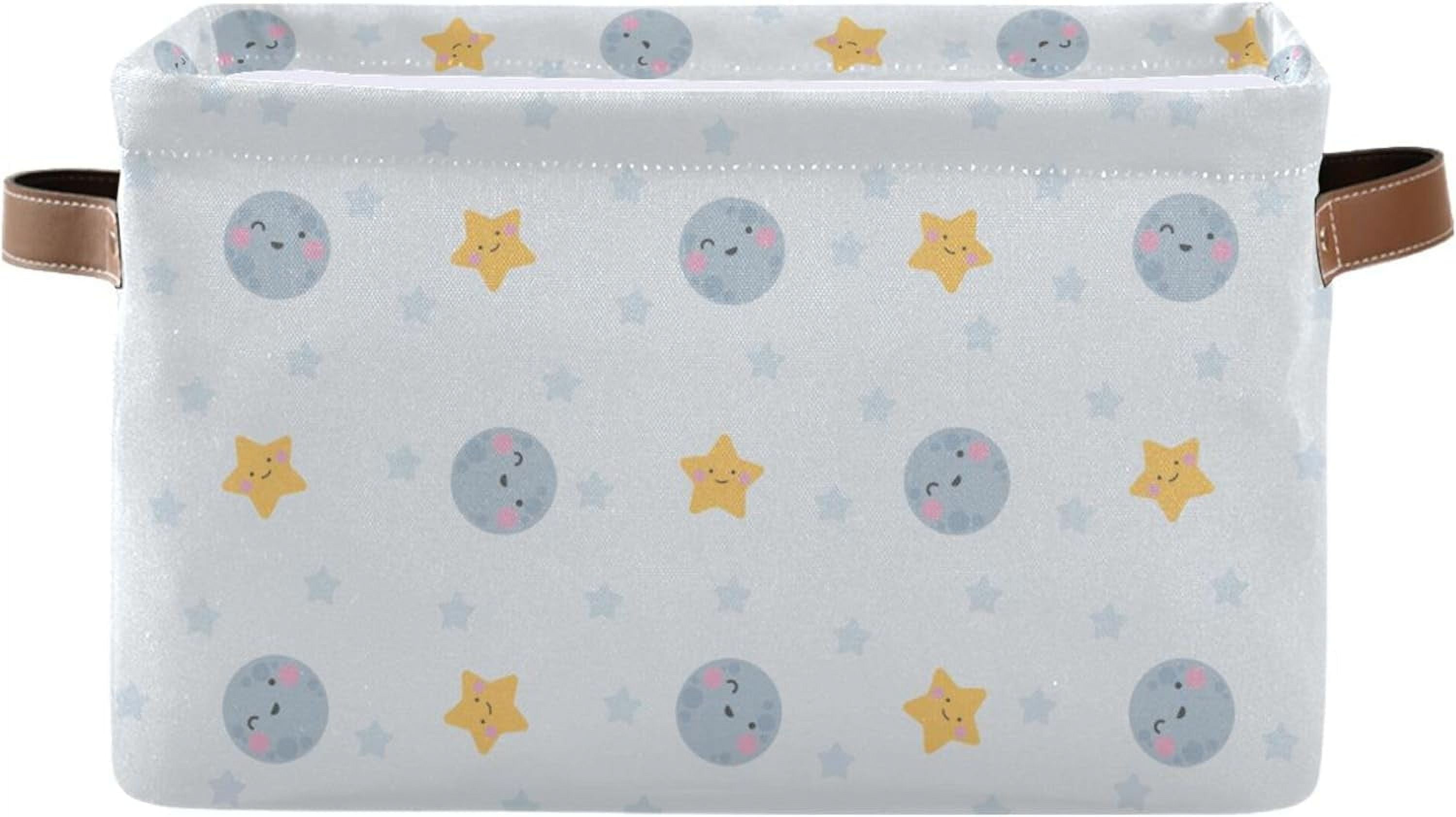 Coolnut Cute Moon Stars Storage Basket Foldable Storage Bin 2 Pack ...