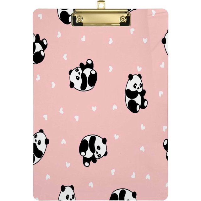 Coolnut Cute Panda 12.5"x9" Clipboard, Acrylic Fashion Letter A4 Size ...