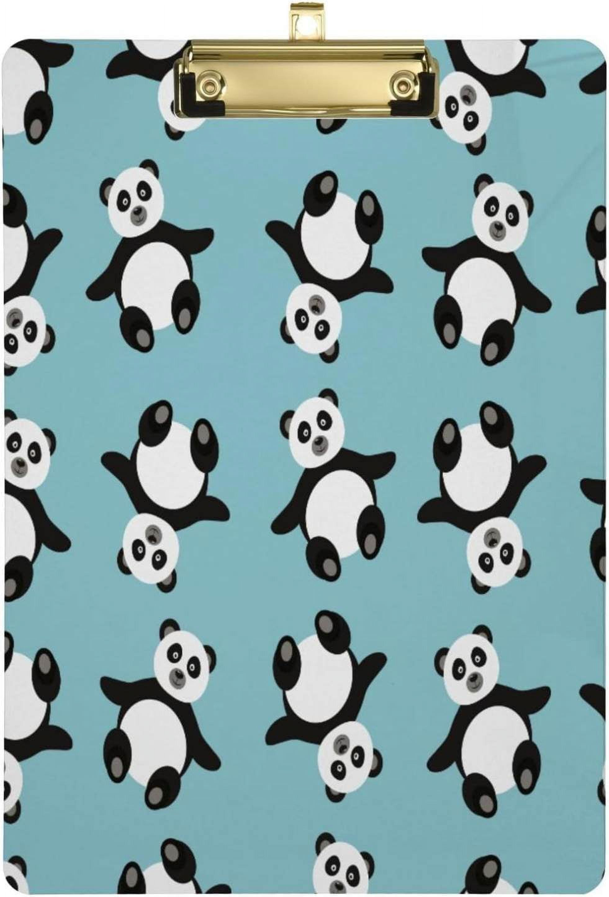 Coolnut Cute Panda Acrylic Clipboard with Low Profile Gold Metal Clip ...