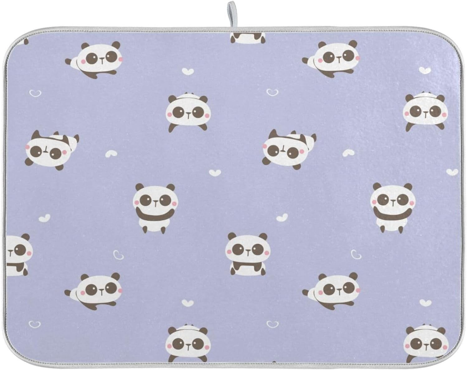 Coolnut Cute Panda Purple Dish Drying Mat for Kitchen, 16 x 18 Inch ...