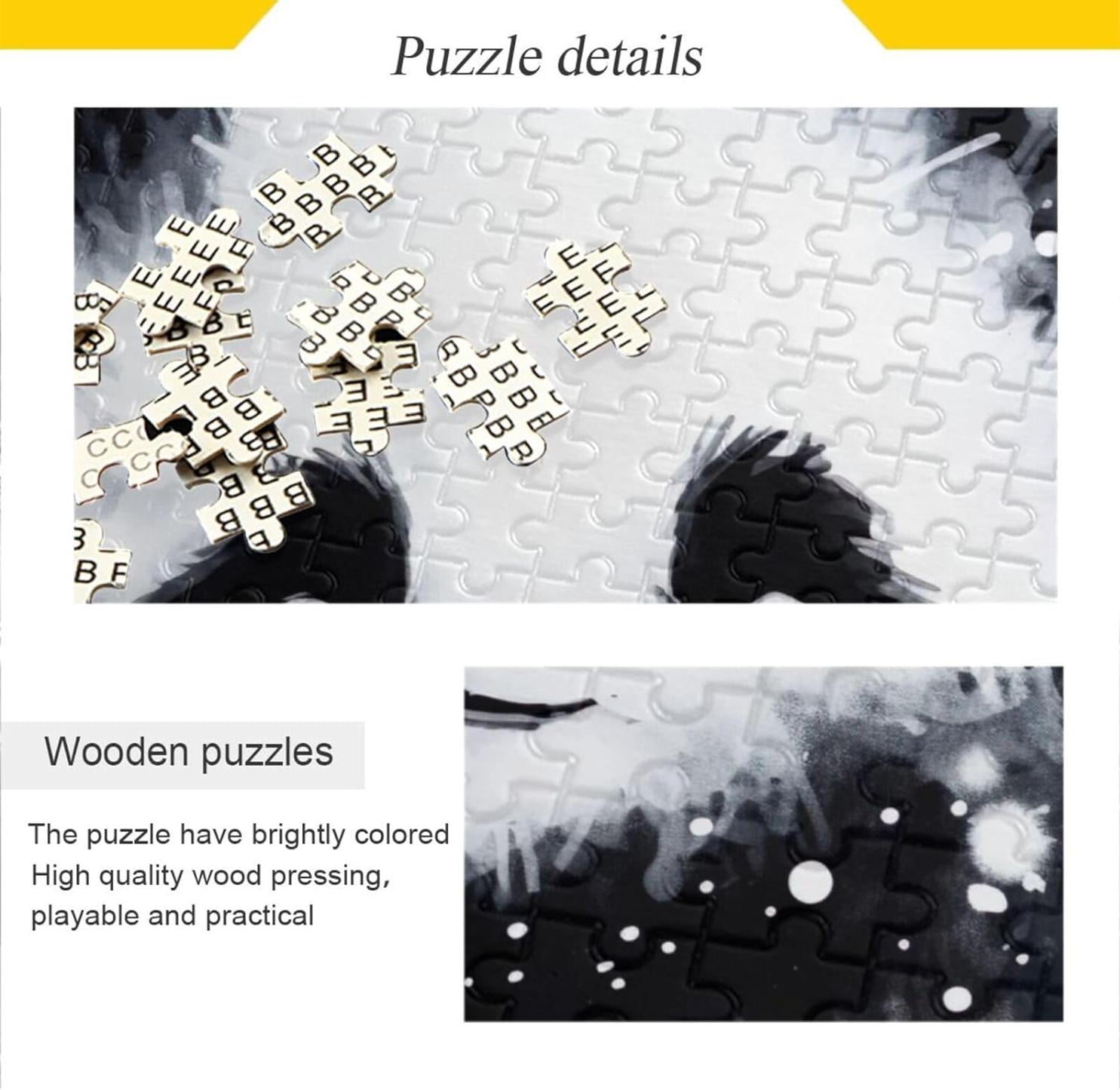 Coolnut Cute Panda Puzzles for Adults and Kids 1000 Pieces, Wooden ...