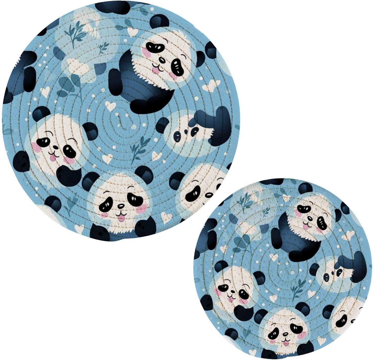 Coolnut Cute Panda Trivets Pot Holders Set of 2 Potholders for Kitchens ...