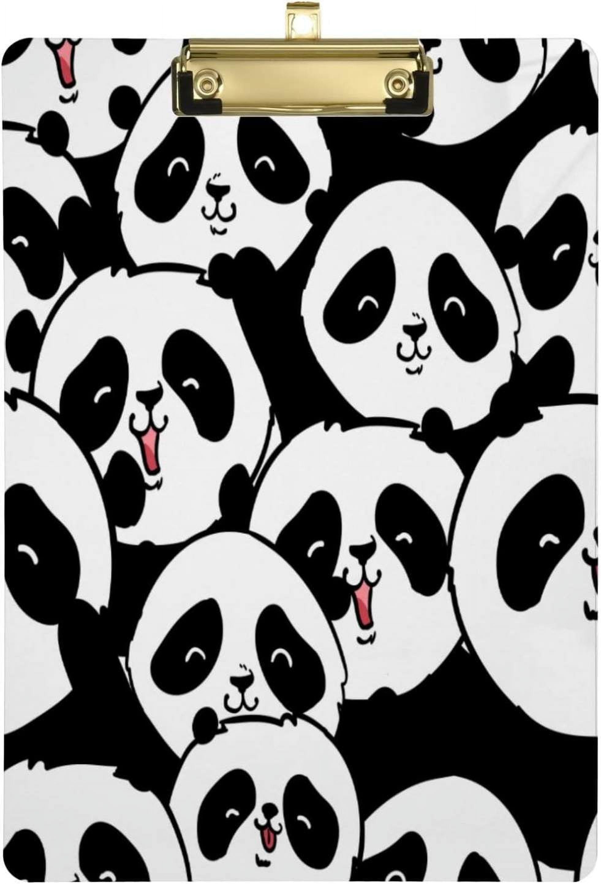 Coolnut Cute Pandas 12.5"x9" Clipboard, Acrylic Fashion Letter A4 Size ...