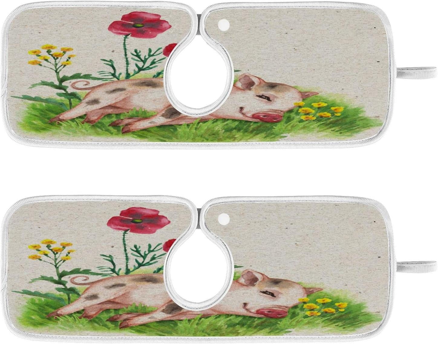 Coolnut Cute Pig Poppy Sink Splash Guard for Faucet 2 Packs Faucet ...