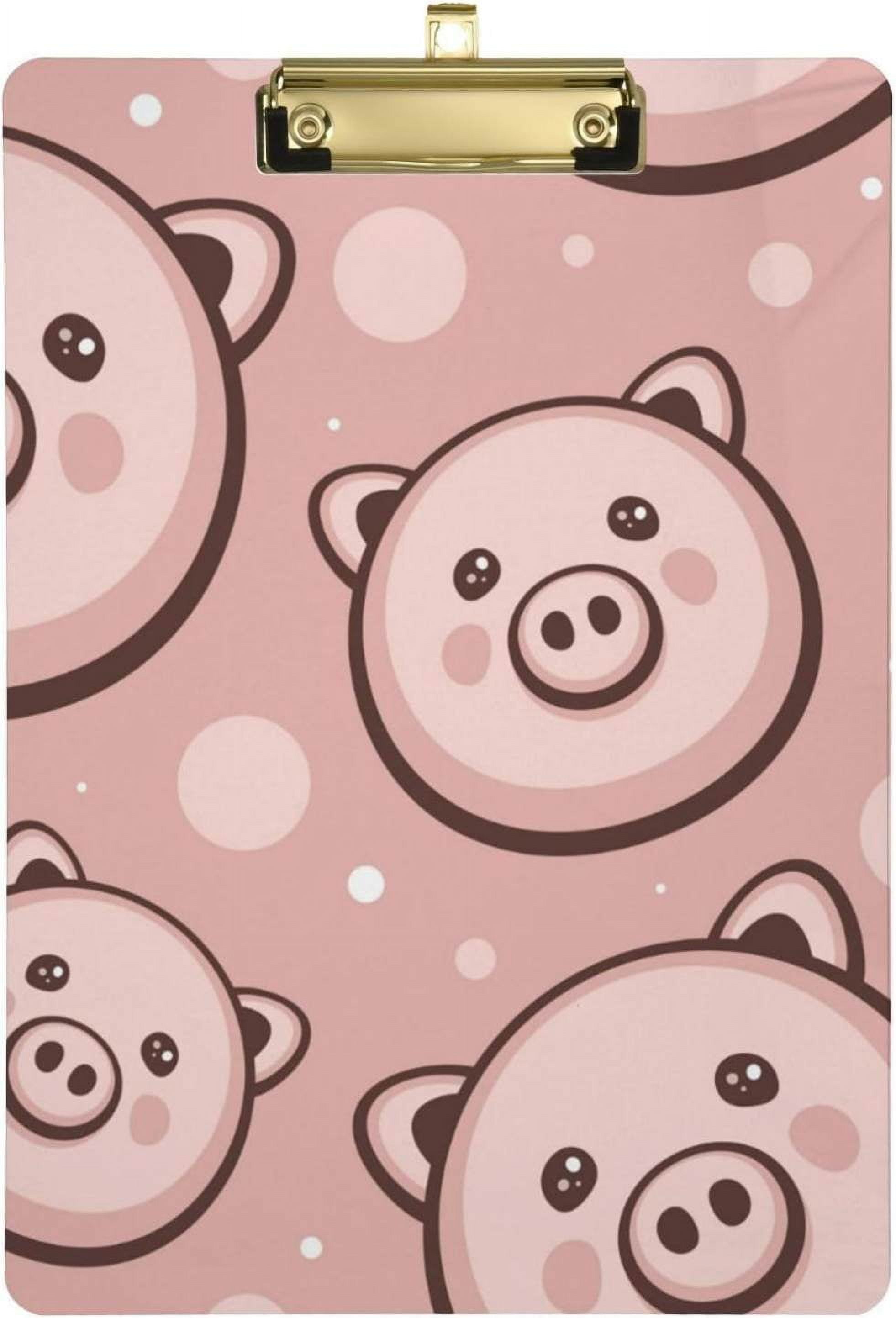 Coolnut Cute Pigs Clipboard, Acrylic Standard A4 Letter Size Clip Board ...