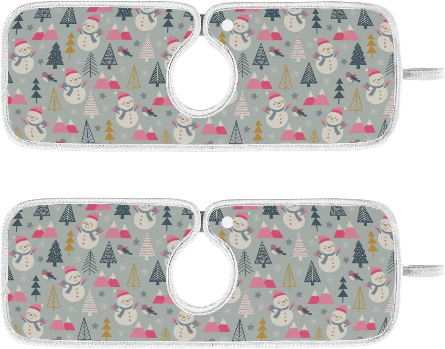 Coolnut Cute Pink Snowman Kitchen Sink Splash Guard 2 Packs Faucet ...