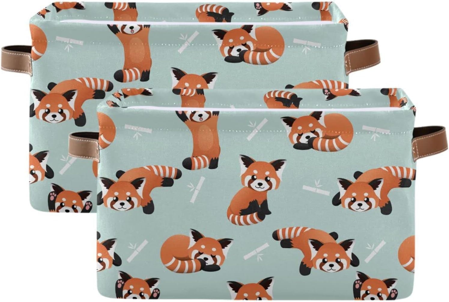 Coolnut Cute Red Panda Foldable Storage Basket for Shelves, Collapsible ...