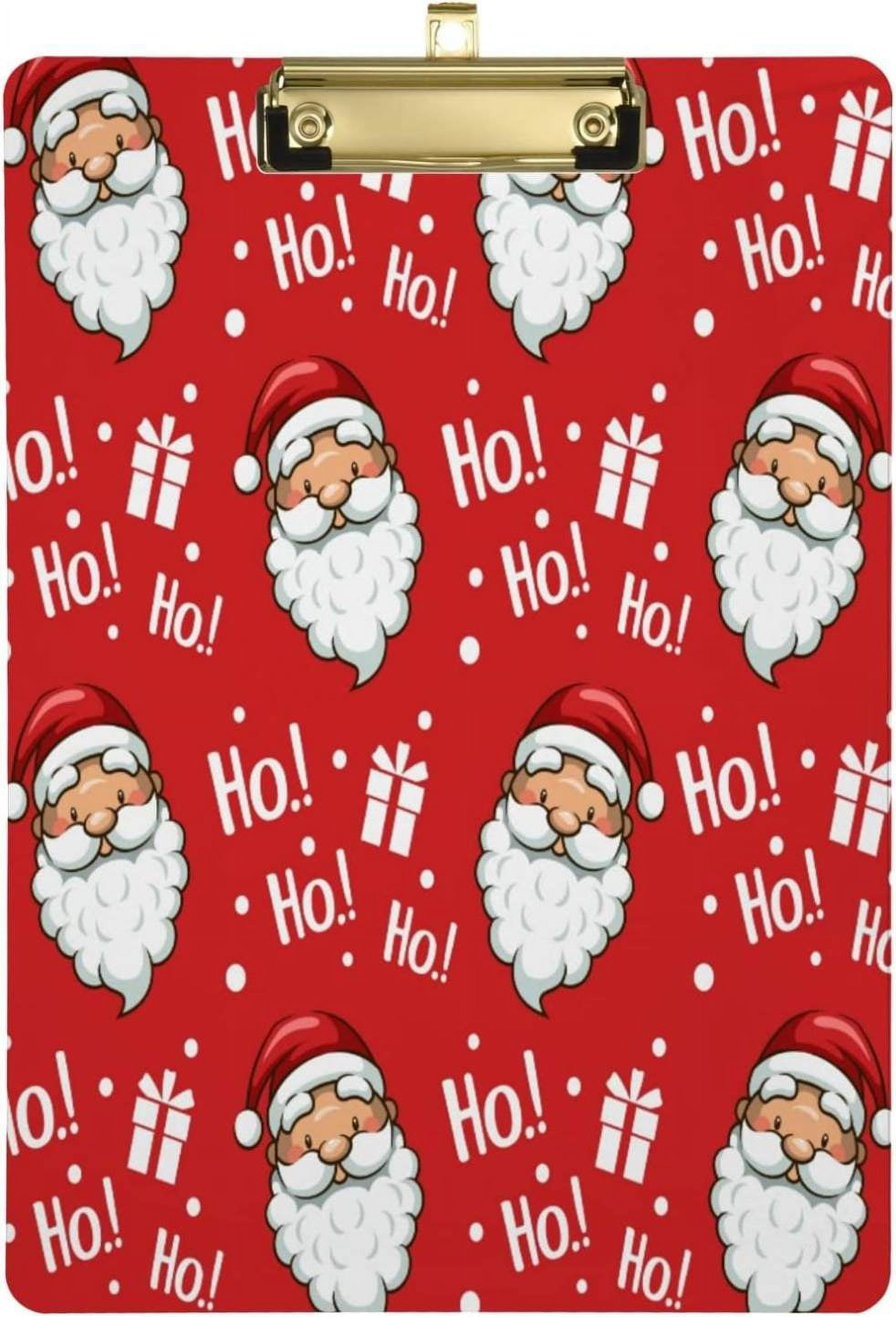 Coolnut Cute Santa Pattern 12.5"x9" Clipboard, Acrylic Fashion Letter ...