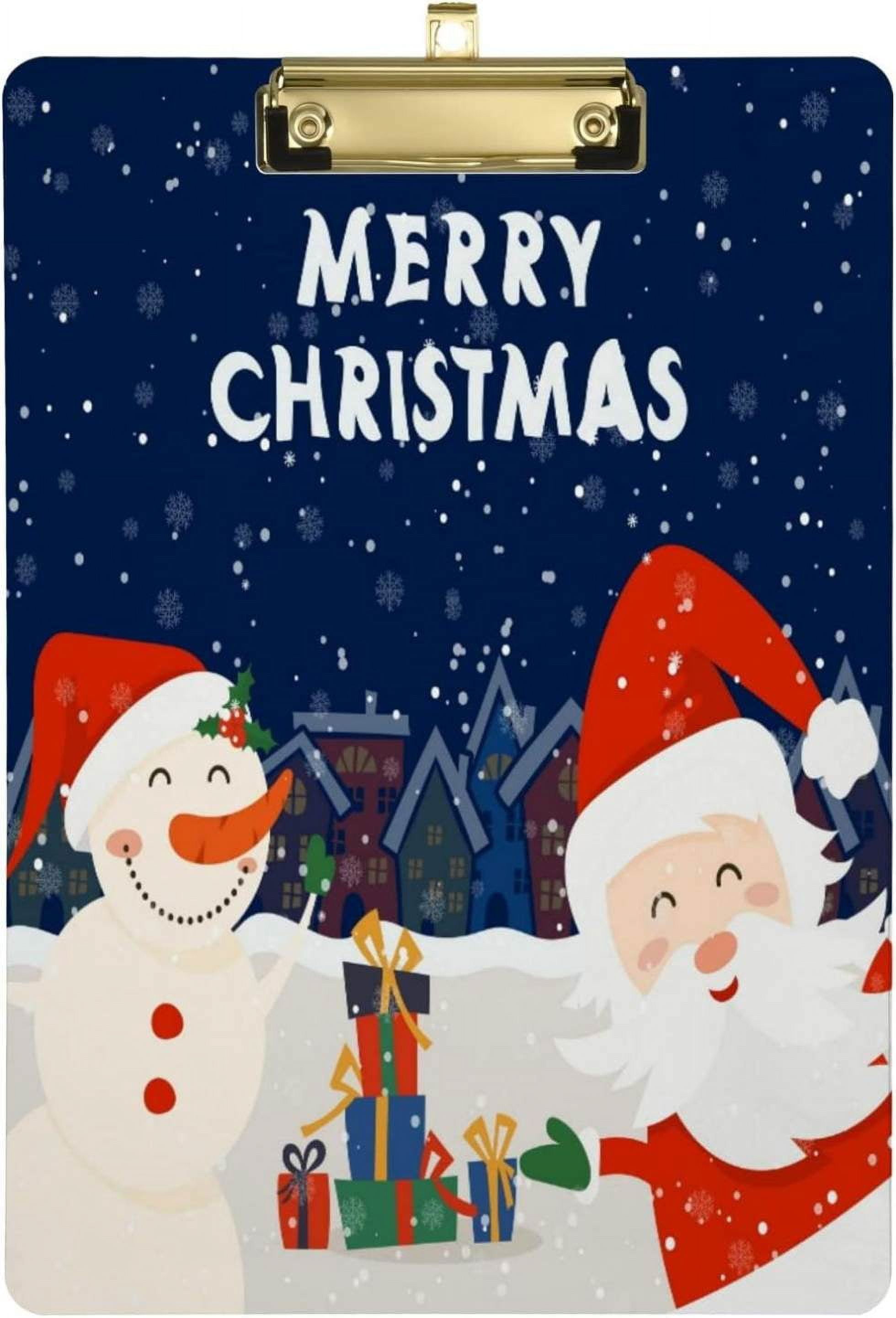 Coolnut Cute Santa and Snowman 12.5"x9" Clipboard, Acrylic Fashion ...