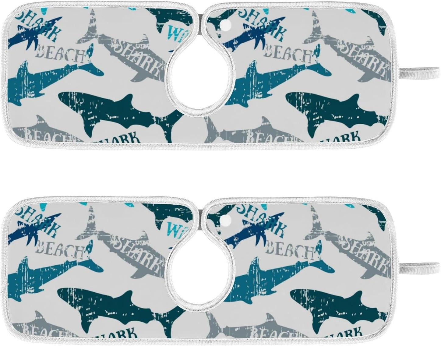 Coolnut Cute Shark Ocean Cartoon Fish 2PCS Faucet Absorbent Mat Kitchen ...