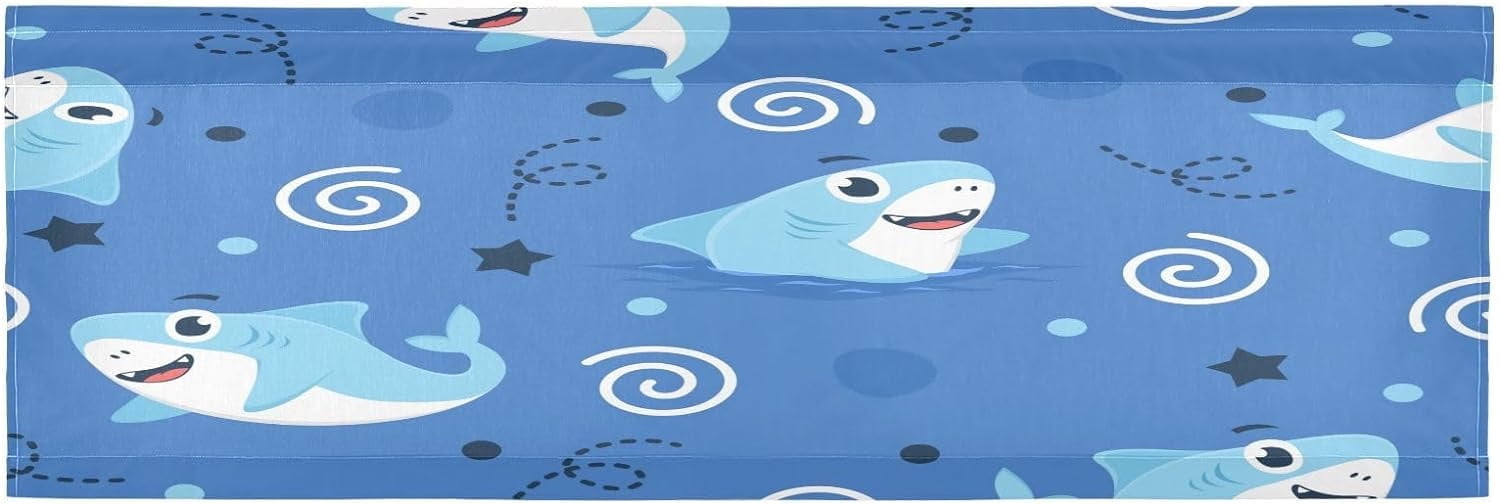 Coolnut Cute Shark Trolley Bag Curtain Drape, 54" x 18" Curtain Window ...