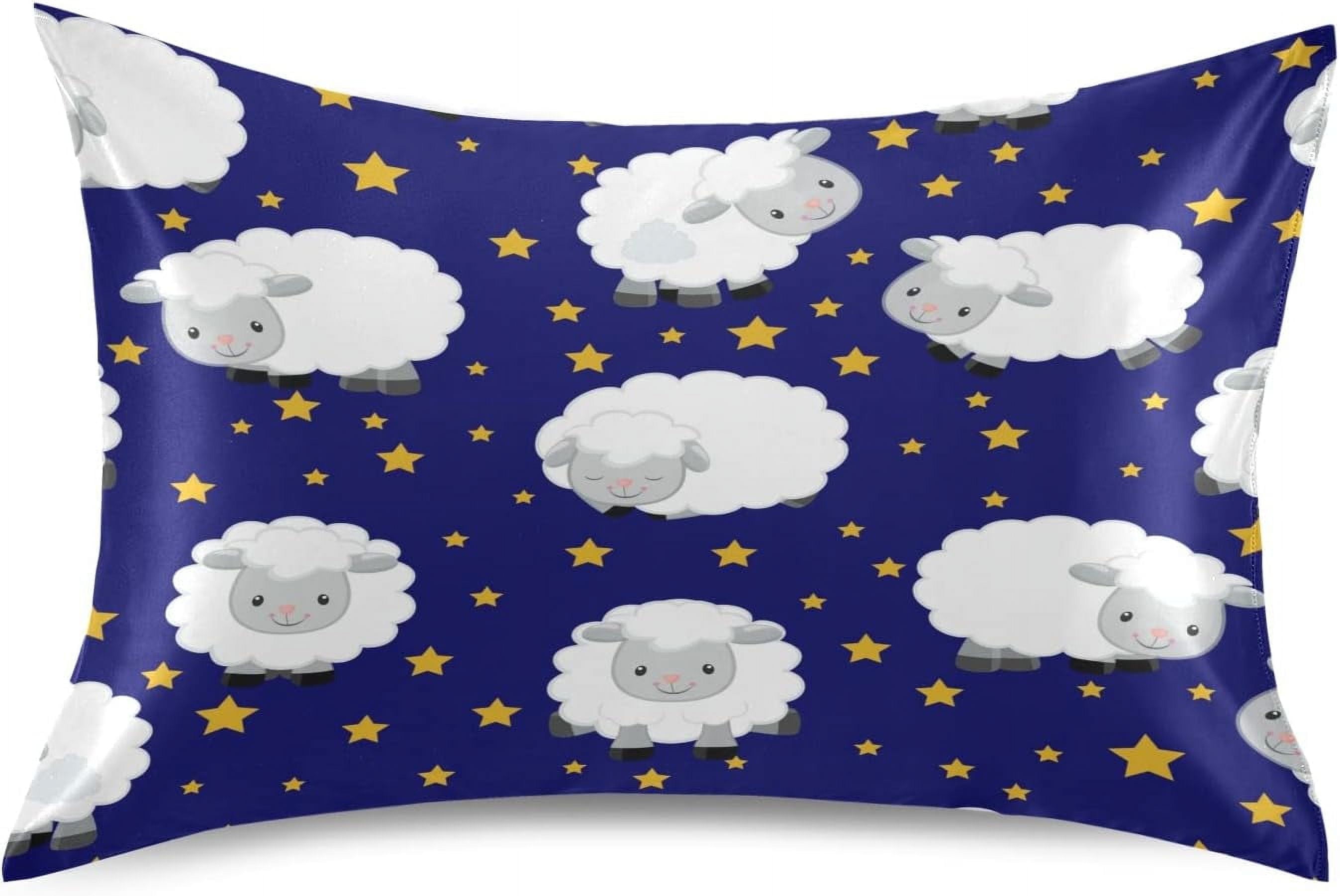 Coolnut Cute Sheep Silky Satin Pillowcase, Luxury Soft Pillow Case for ...