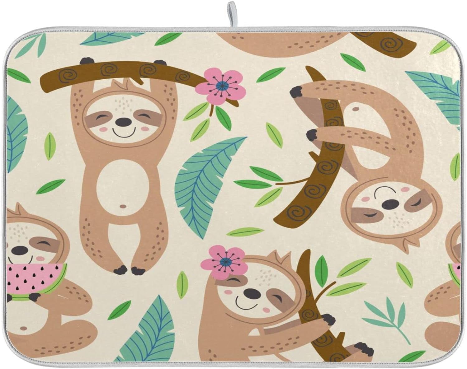 Coolnut Cute Sloth Dish Drying Mat for Kitchen, 16 x 18 Inch Microfiber ...