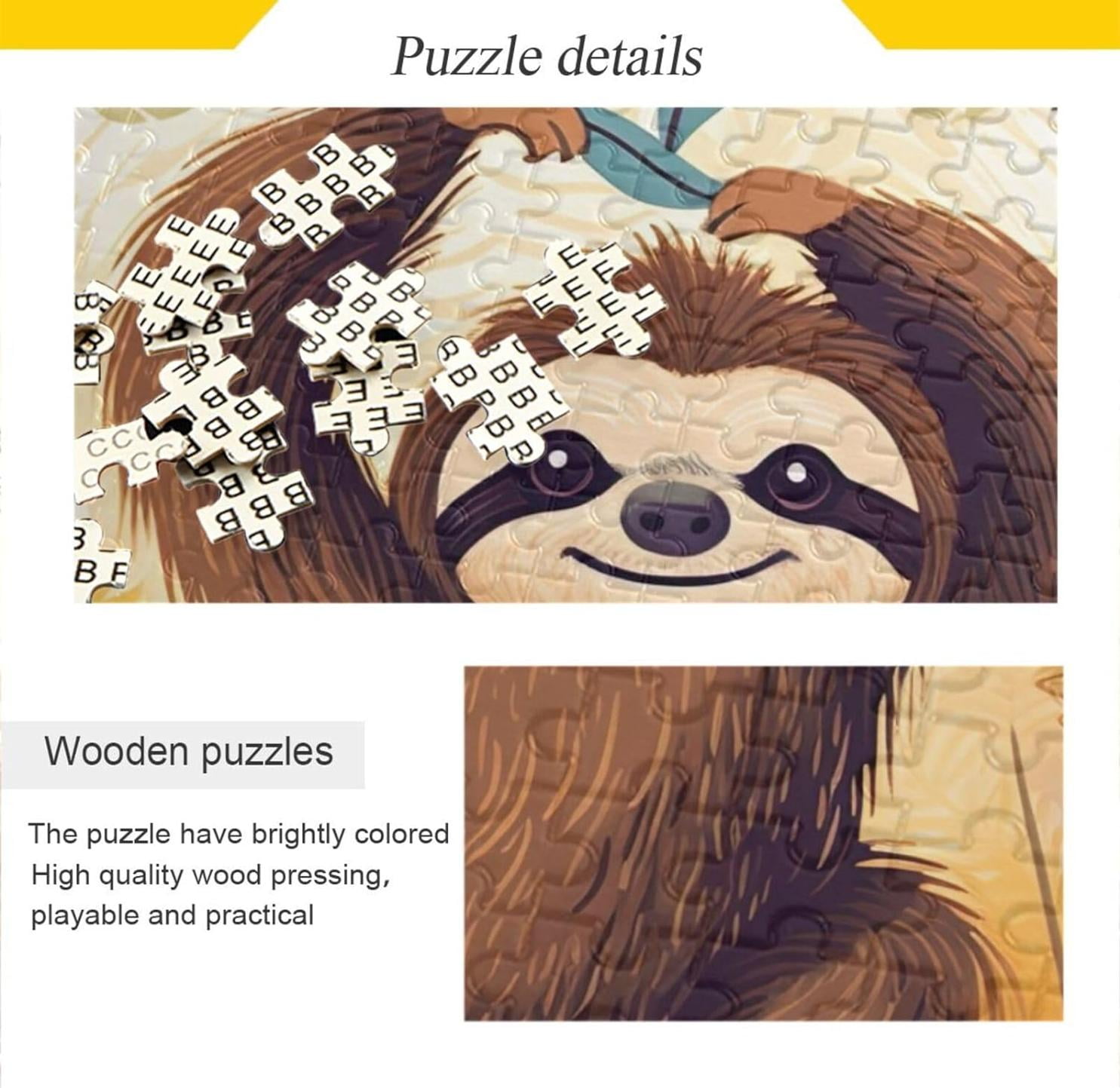 Coolnut Cute Sloth Puzzles for Adults and Kids 500 Pieces, Wooden ...