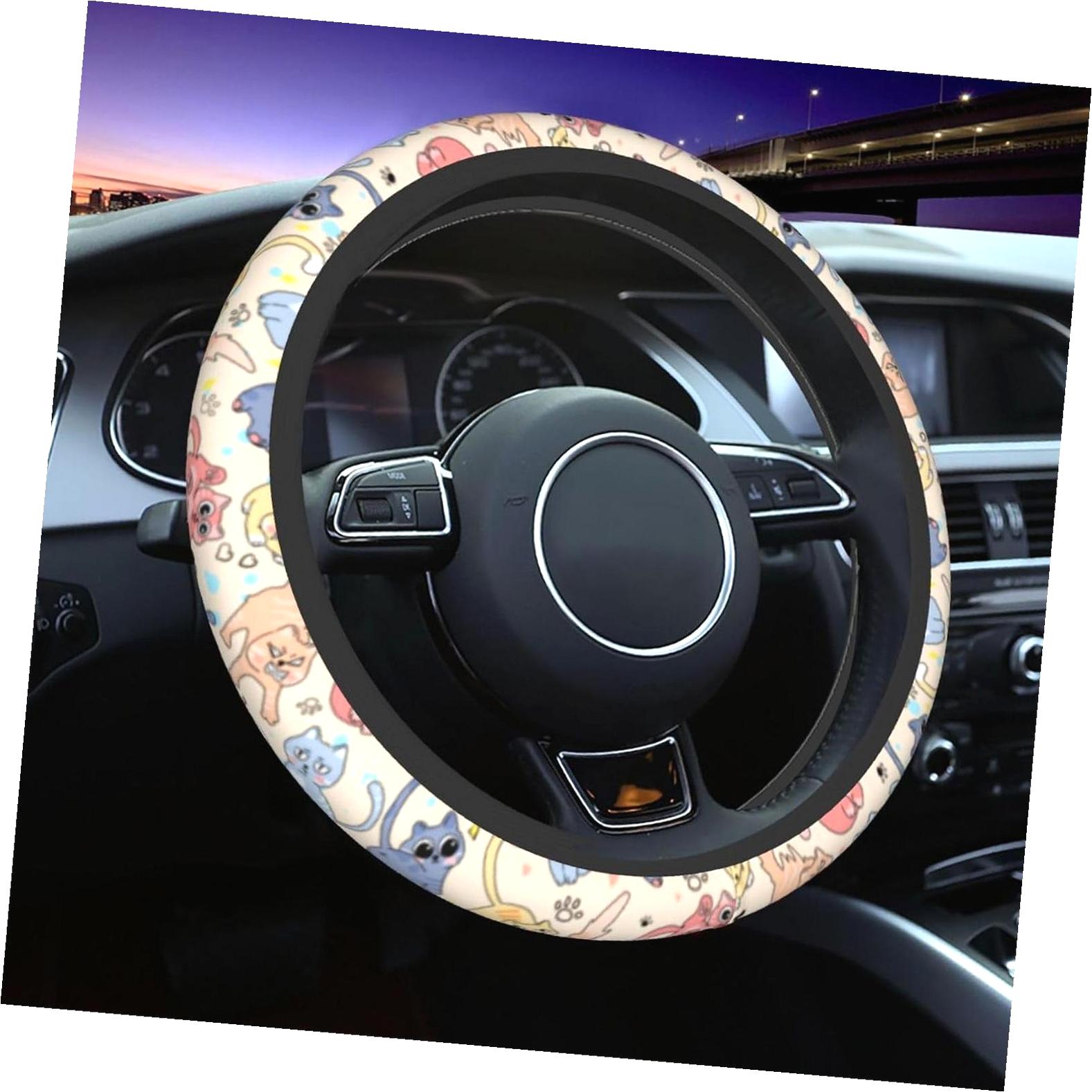 Coolnut Cute Steering Wheel Cover for Women, 15 Inch Fit, Auto, SUVs ...