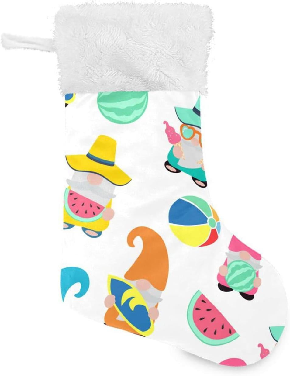 Coolnut Cute Summer Gnome Christmas Stockings, Personalized Large ...