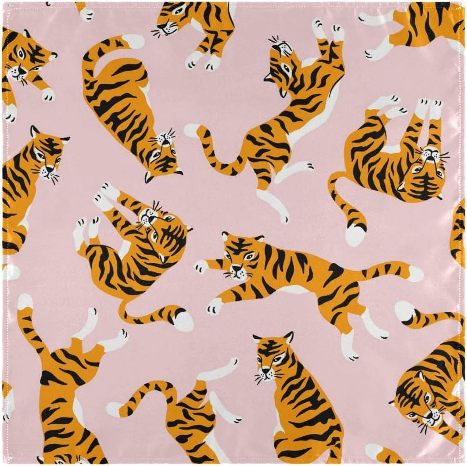 Coolnut Cute Tiger Cloth Napkins 4 Pack (20" X20"), Dinner Napkins Soft ...