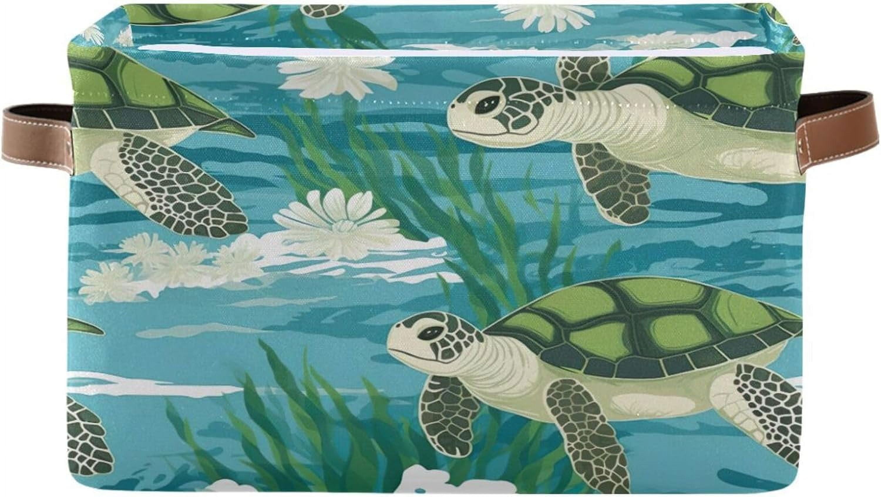 Coolnut Cute Turtle Foldable Storage Basket for Shelves, Collapsible ...