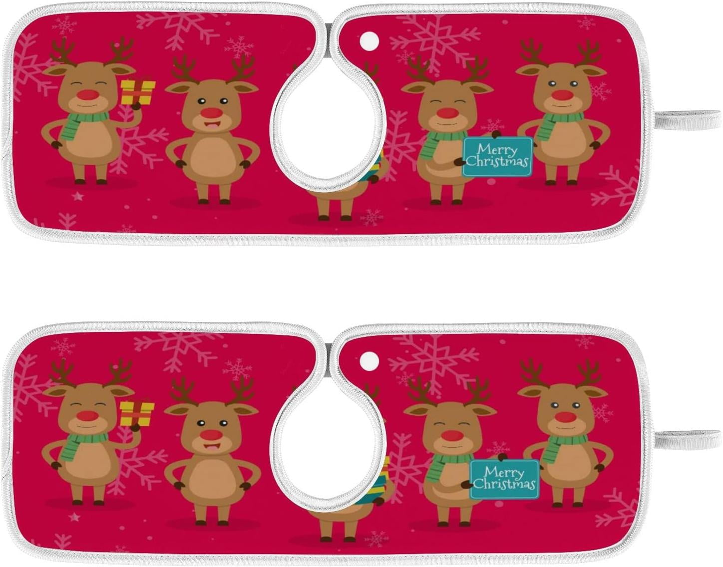 Coolnut Cute Xmas Reindeer Kitchen Sink Splash Guard 2 Packs Faucet ...