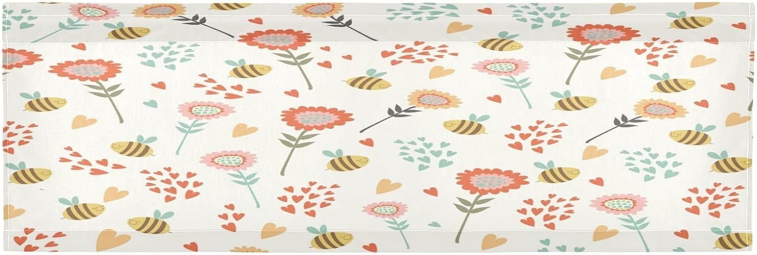 Coolnut Daisy Bee Trolley Bag Curtain Drape, 54" x 18" Curtain Window ...