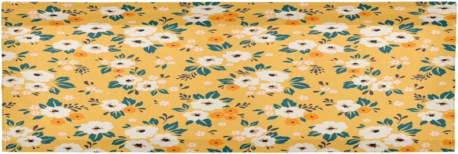 Coolnut Daisy Floral Trolley Bag Curtain Drape, 54" x 18" Curtain ...