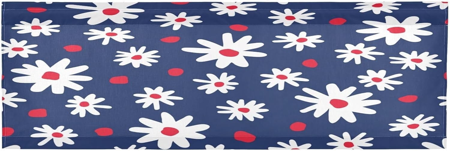 Coolnut Daisy Floral Trolley Bag Curtain Drape, 54" x 18" Curtain ...