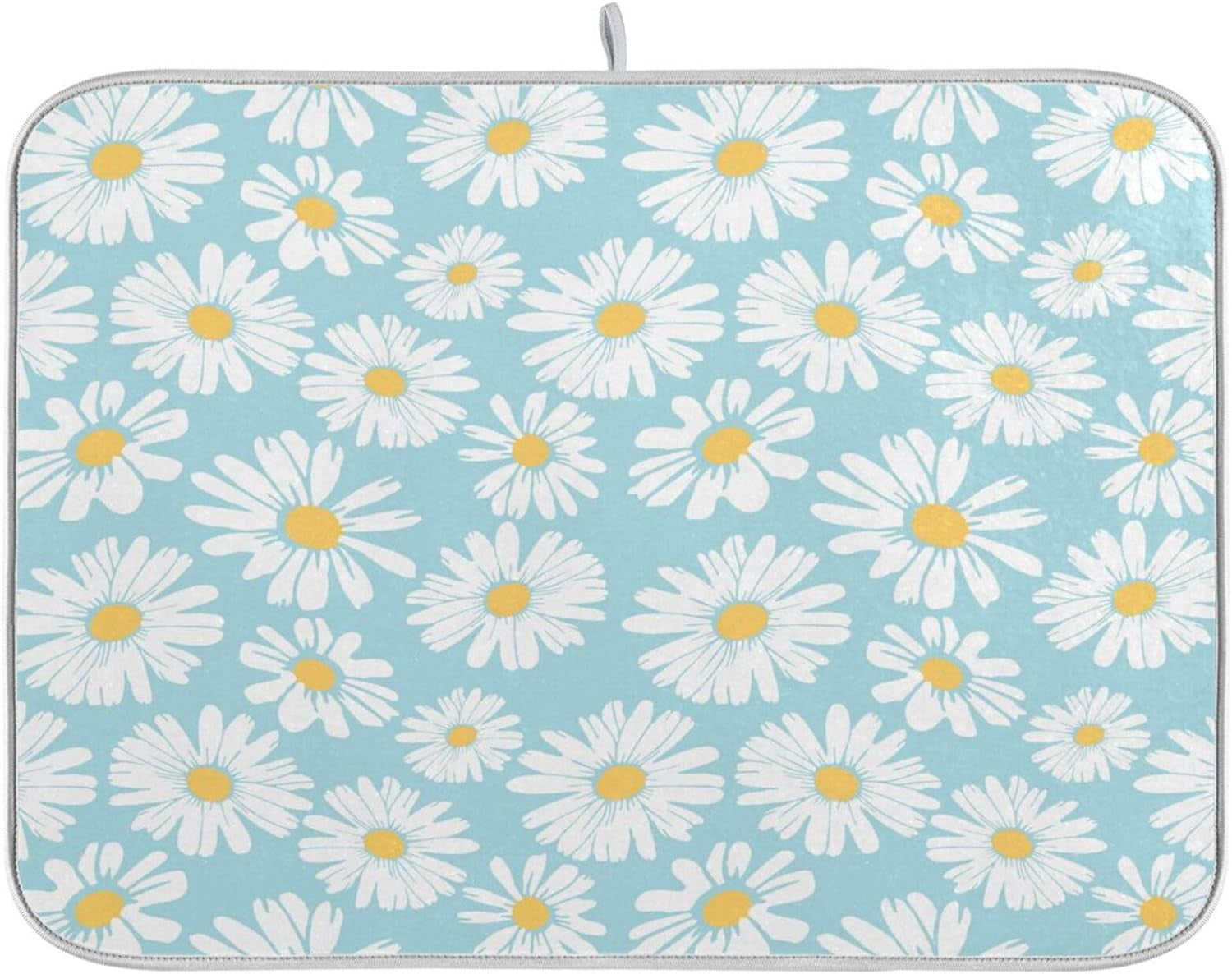 Coolnut Daisy Flower Kitchen Dish Drying Mat, 16'' x 18'' Super ...